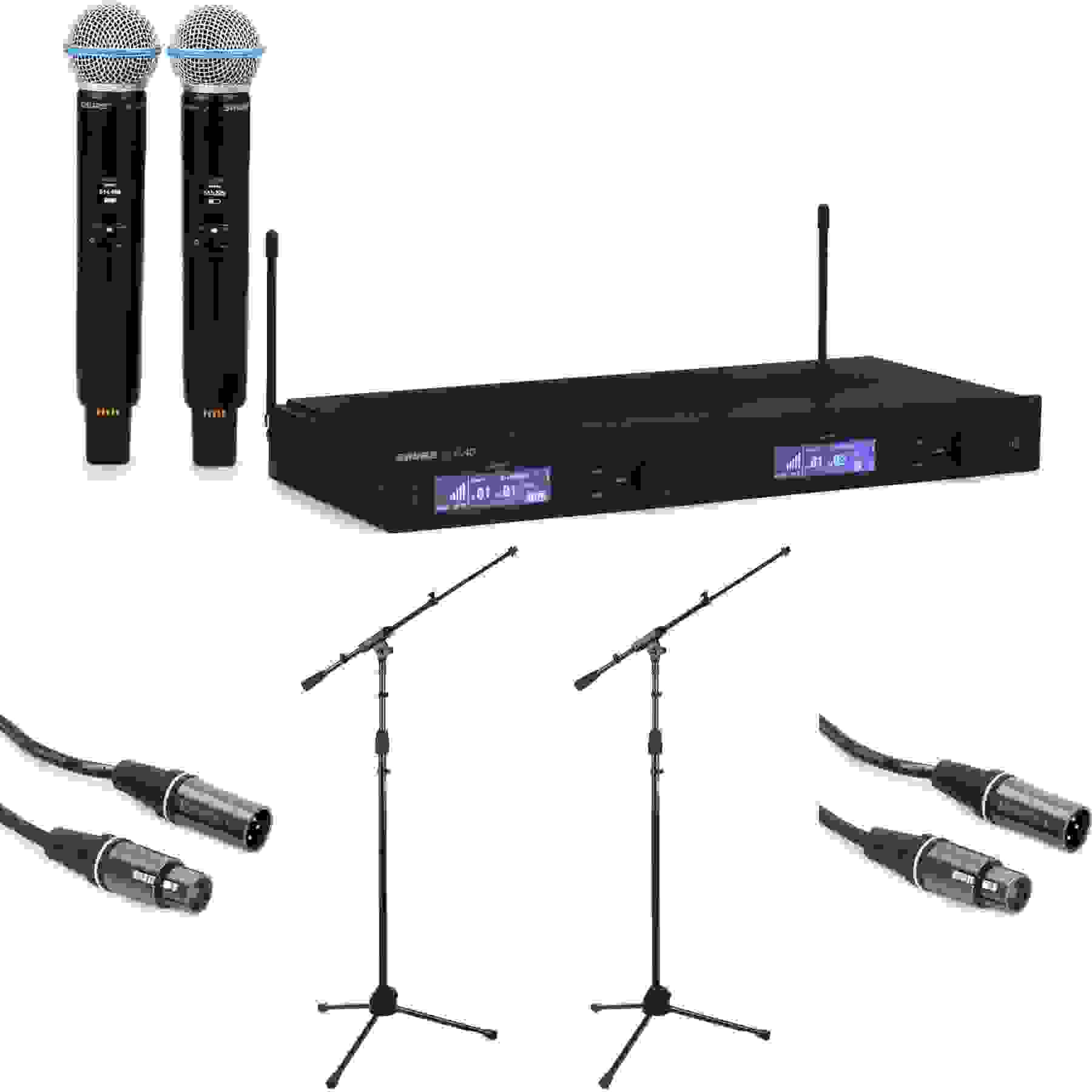 Shure SLXD24D/B58 Digital Wireless Dual Handheld Microphone System with ...