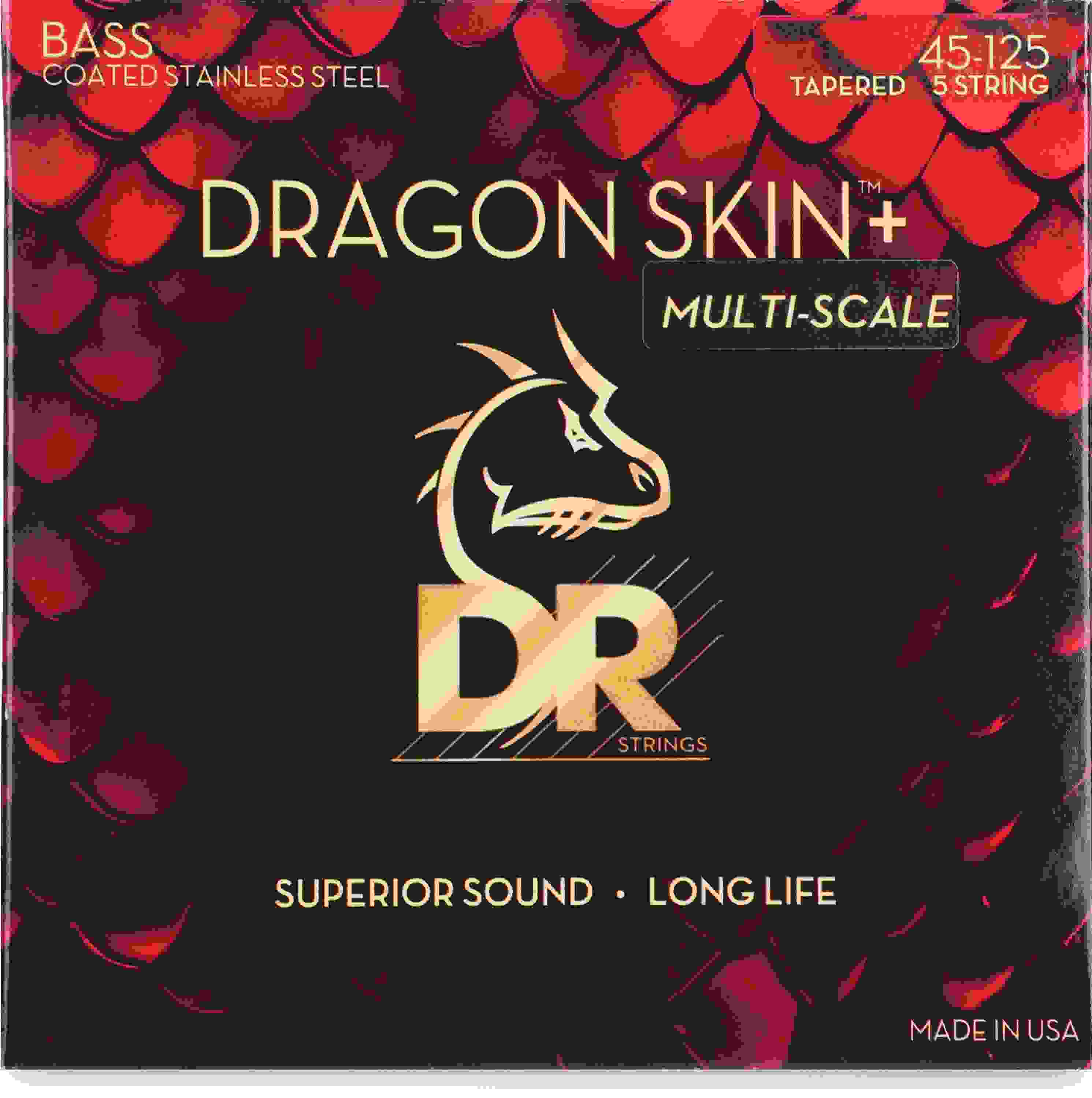 DR Strings Dragon Skin+ Coated Tapered Multi-scale 5-string Bass Guitar ...