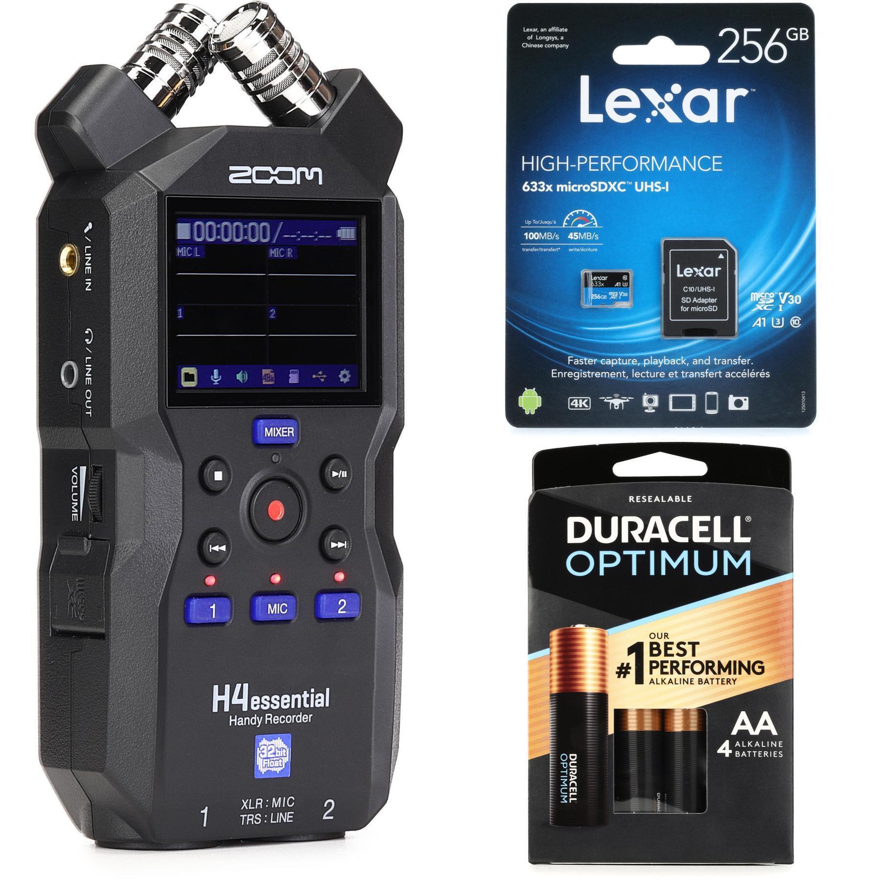 Zoom H4Essential Portable Recorder with MicroSDXC Card and Batteries ...