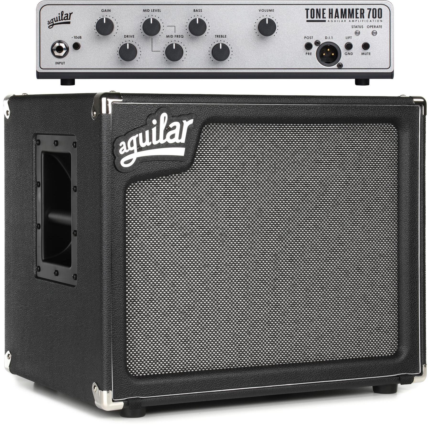 Aguilar TH700V2 Tone Hammer Gen 2 700-watt Bass Amplifier Head and 2x10 ...