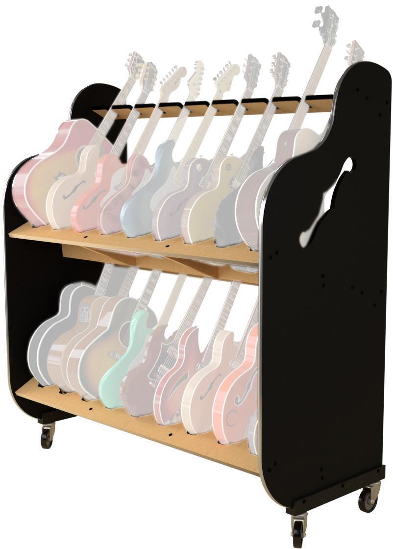 A&S Crafted Products The Session-Pro Double-Stack Guitar Storage Rack ...
