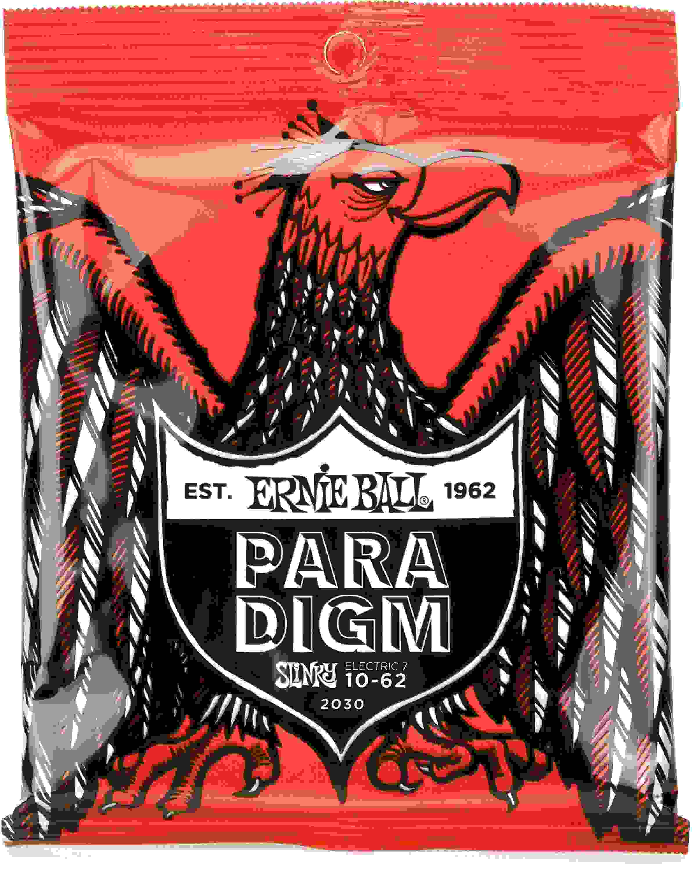 Ernie Ball 2030 Skinny Top Heavy Bottom Slinky Paradigm Electric Guitar Strings - .010-.062 7 ...