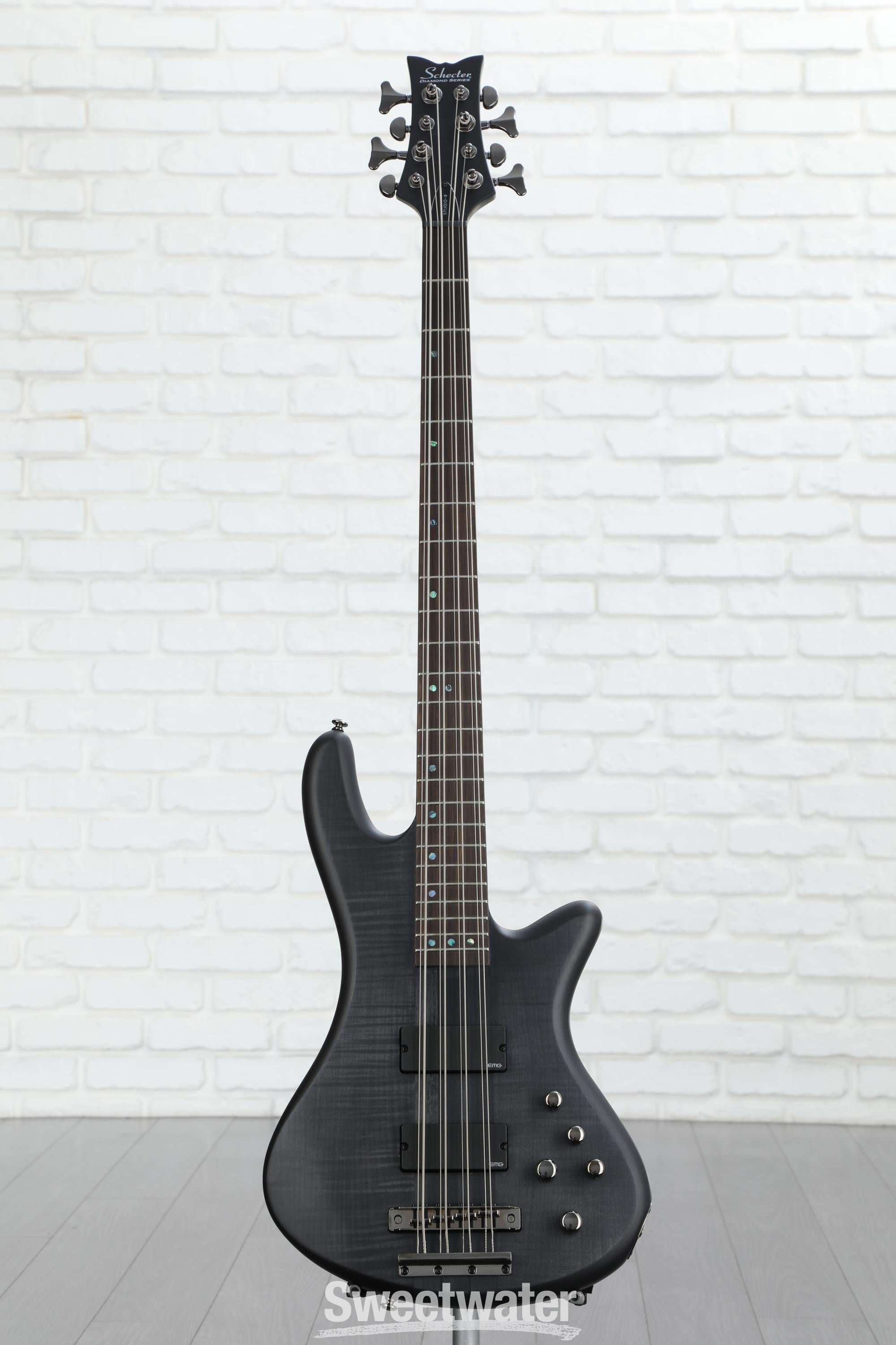 Schecter Stiletto Studio-8 Bass Guitar - See-Thru Black Satin | Sweetwater