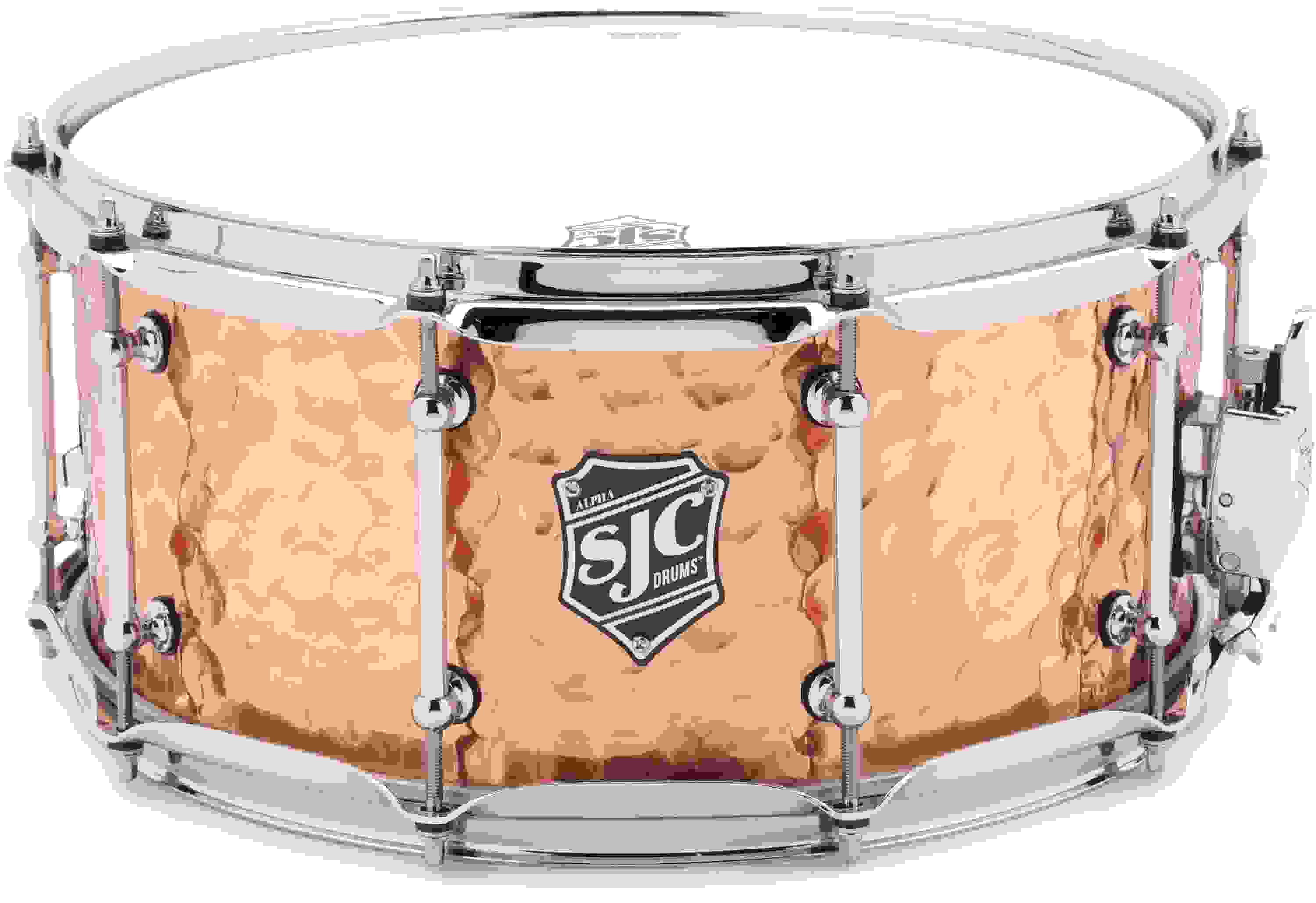 SJC Custom Drums Alpha Hammered Copper Snare Drum - 6.5 x 14-inch ...