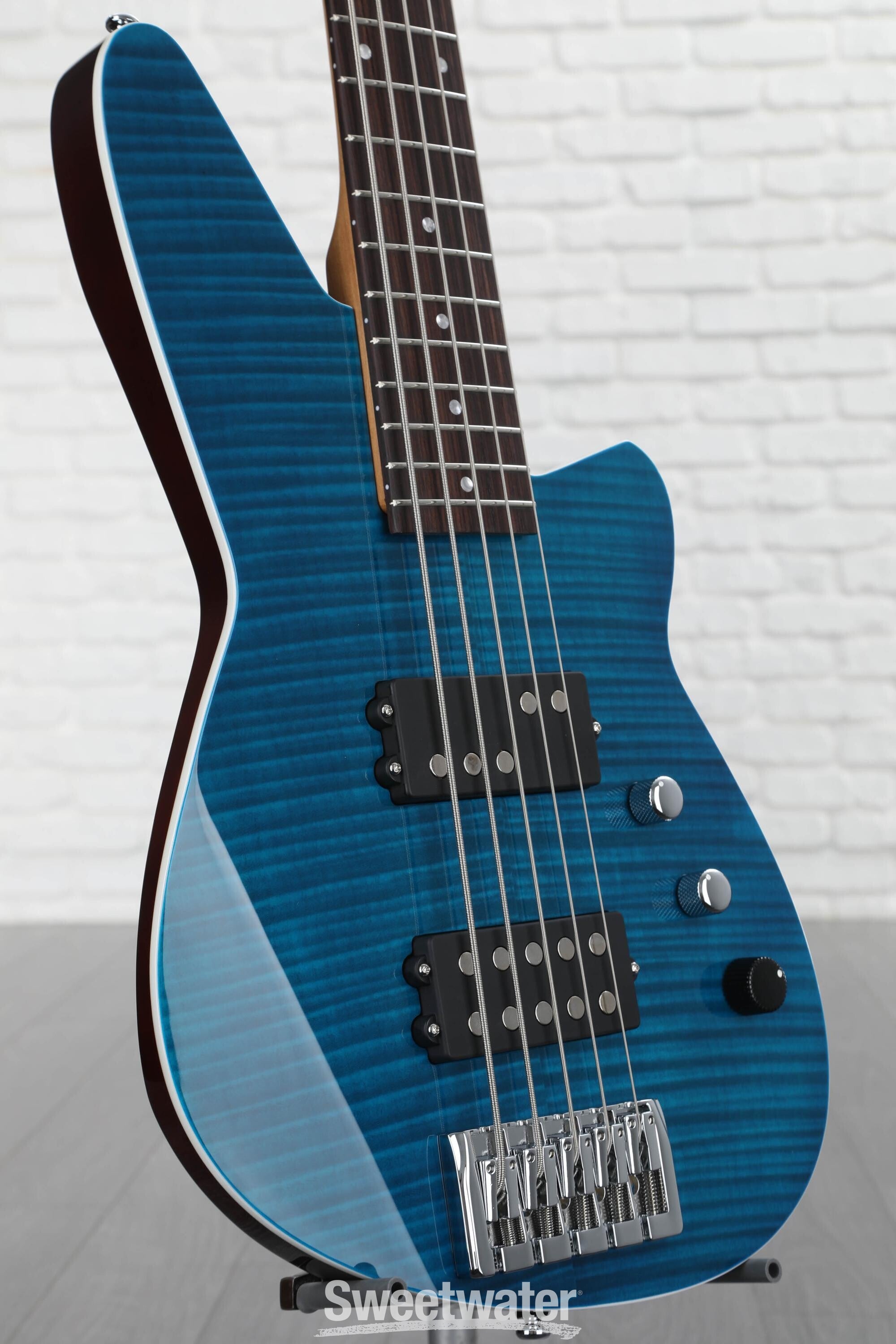 Reverend Mercalli 5 FM 5-string Bass Guitar - Transparent Blue | Sweetwater