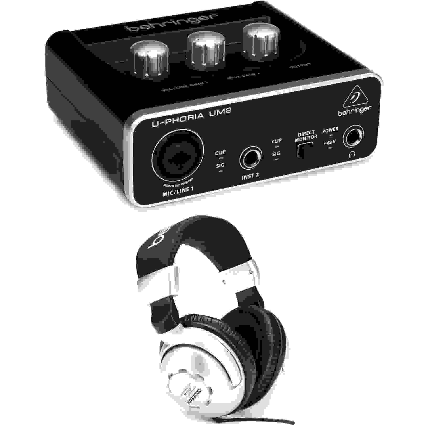 Behringer U-Phoria UM2 USB Audio Interface and Headphones | Sweetwater