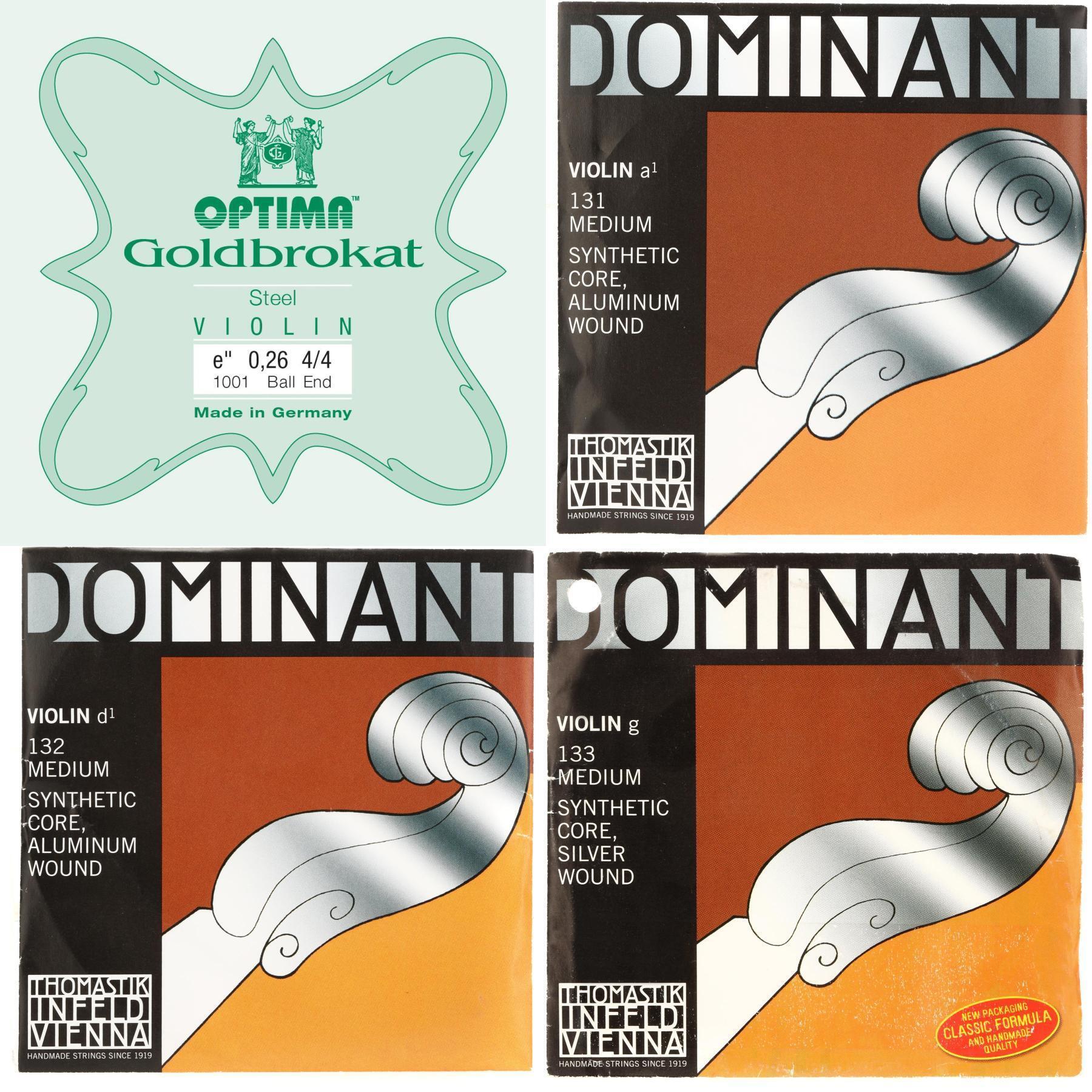 Thomastik-Infeld Dominant Violin String Set - 4/4 Size with Goldbrokat E string | Sweetwater