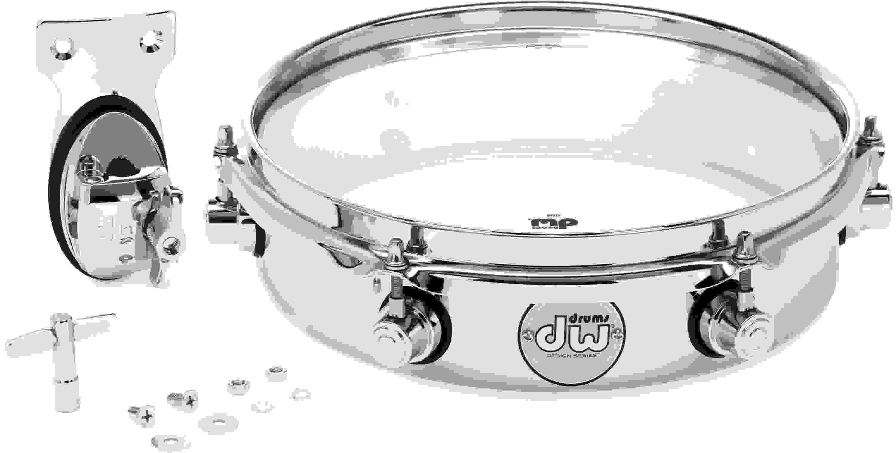 DW Design Series Chrome Piccolo Tom with bracket - 2.5 x 10 inch ...