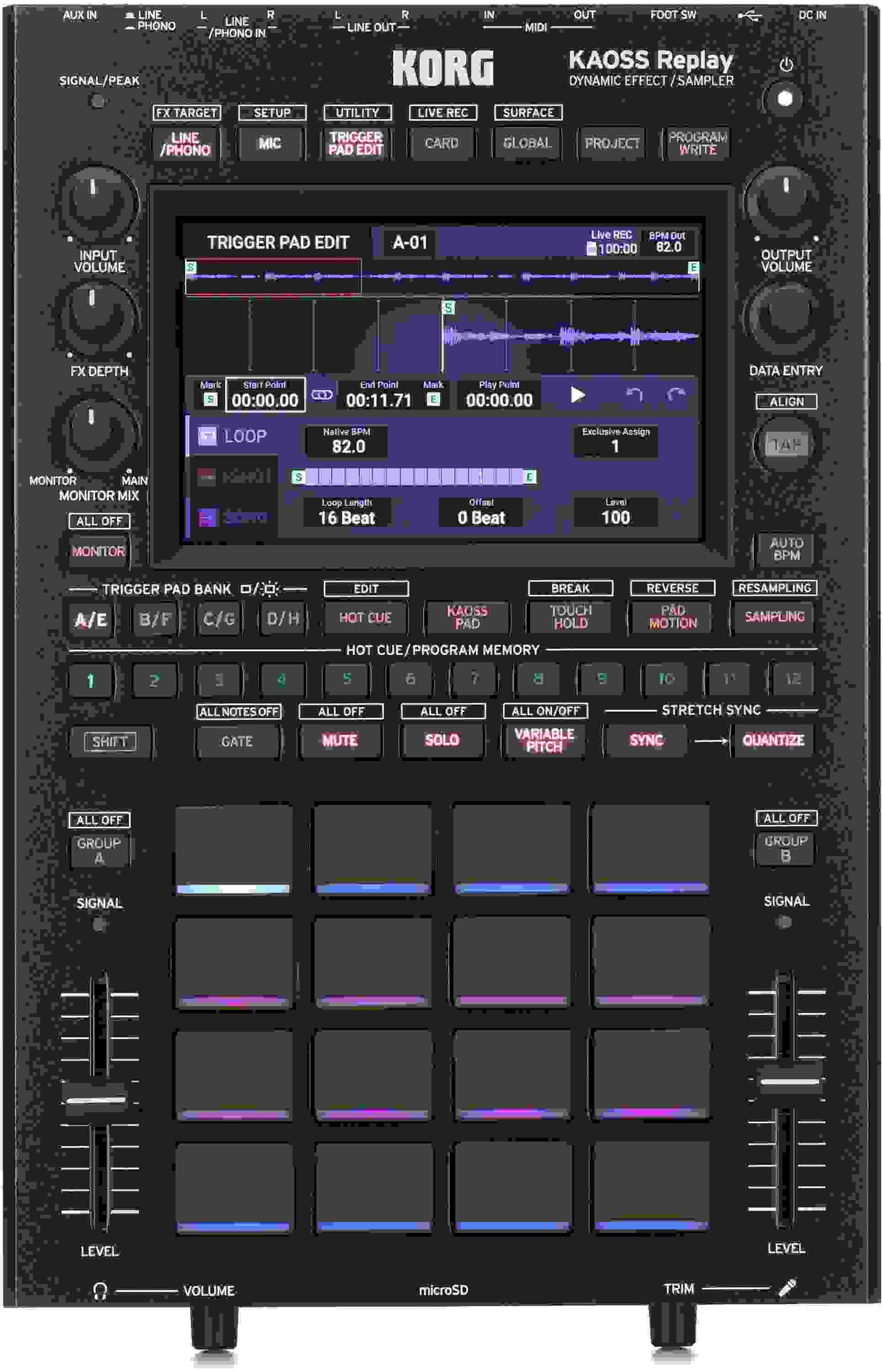 Korg KAOSS Replay Dynamic Effects Processor and Sampler | Sweetwater
