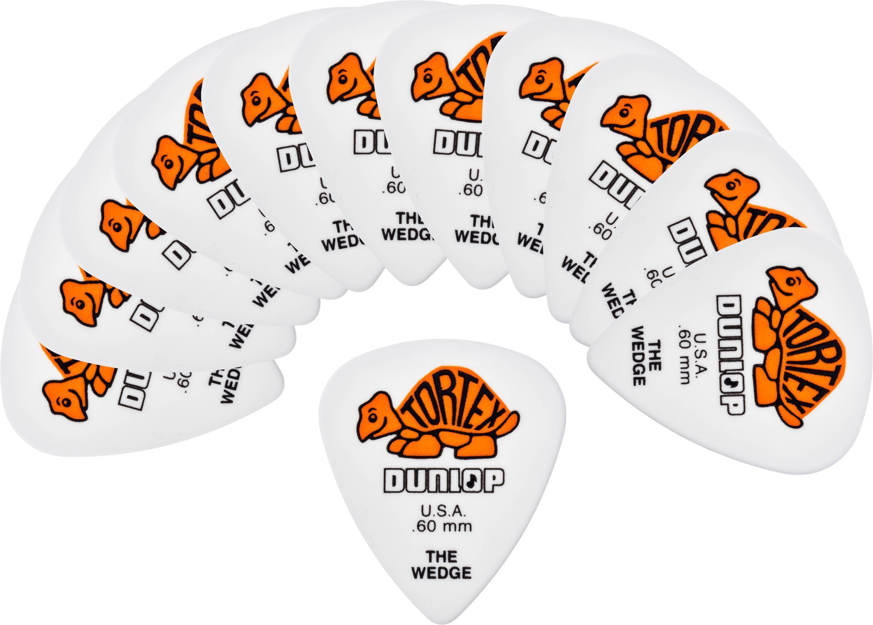 Dunlop Tortex Wedge Guitar Picks - .60mm, Orange, 12-pack | Sweetwater