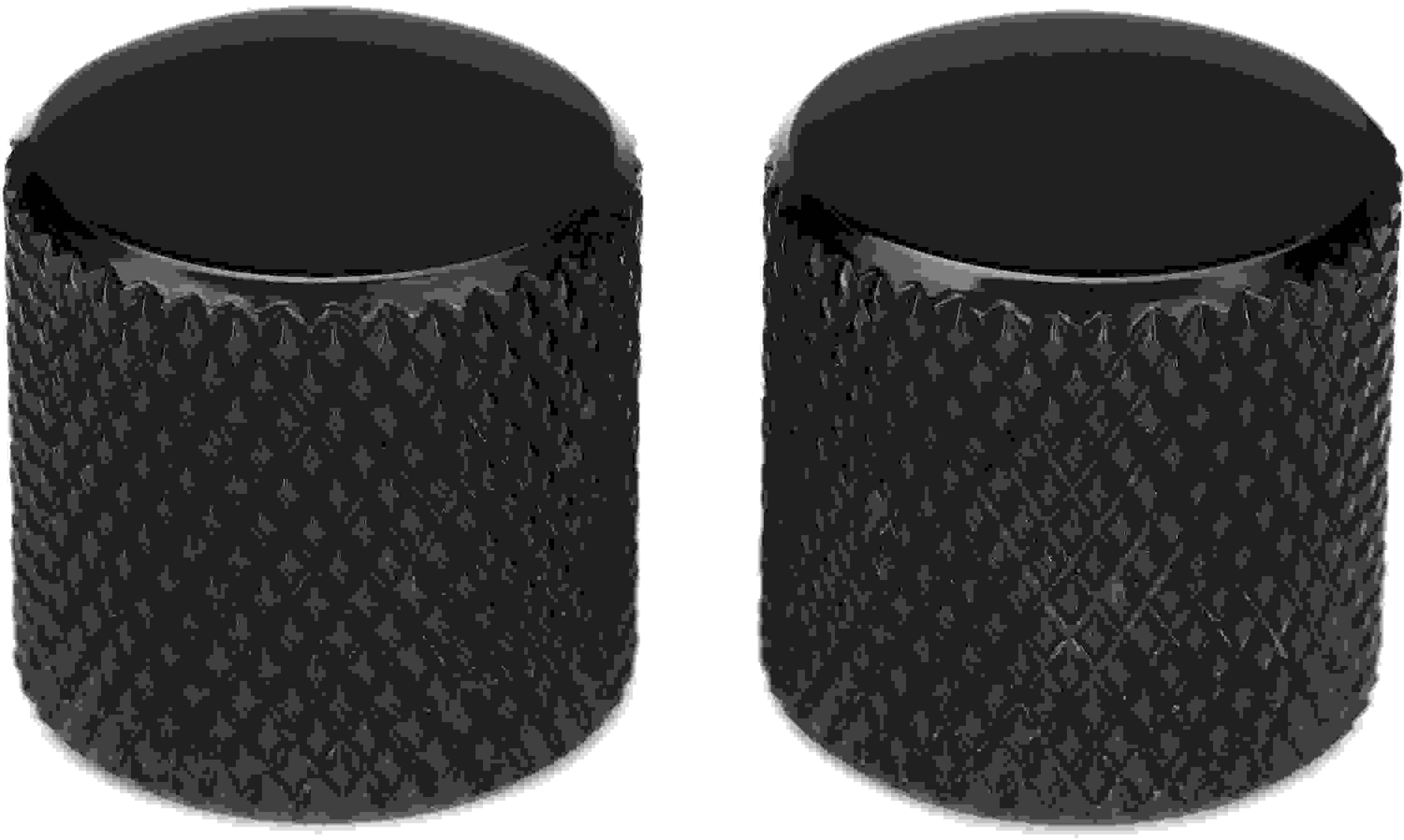 920D Custom Flat-top Knurled Metal Knobs - Black (2-pack) | Sweetwater