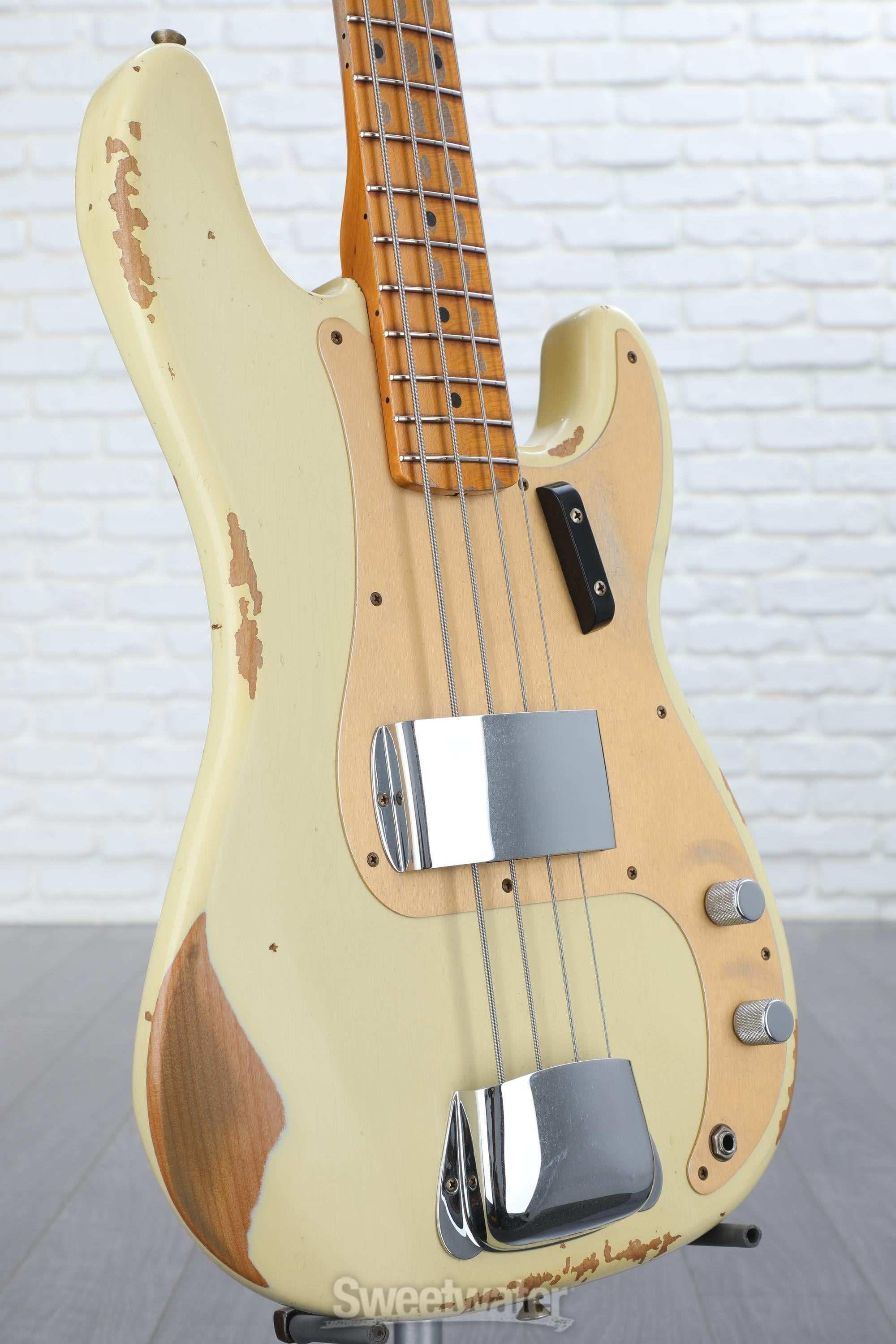 Fender Custom Shop '58 Precision Bass Heavy Relic - Vintage White ...
