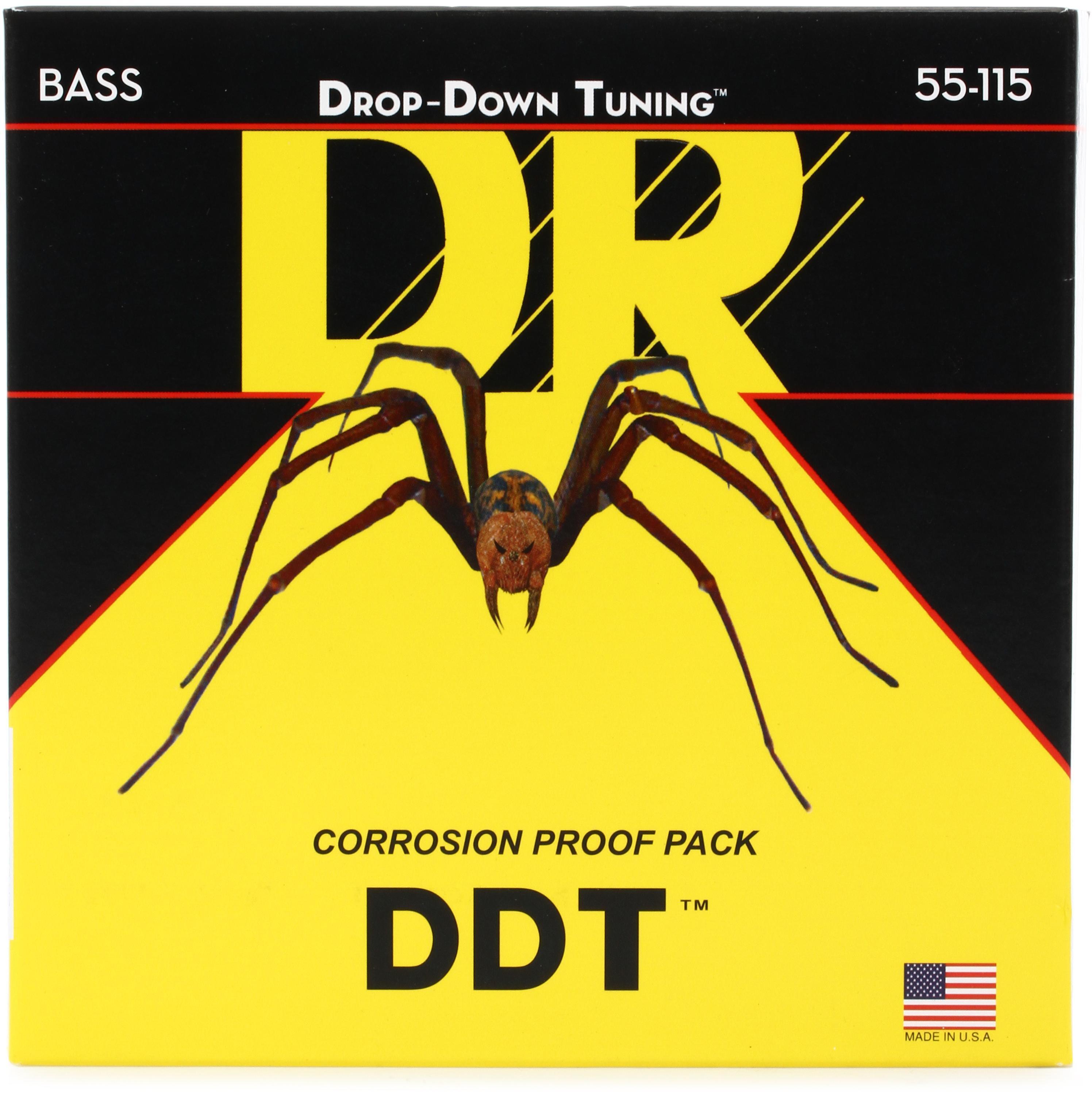 DR Strings DDT-55 Drop-Down Tuning Stainless Steel Bass Guitar Strings ...