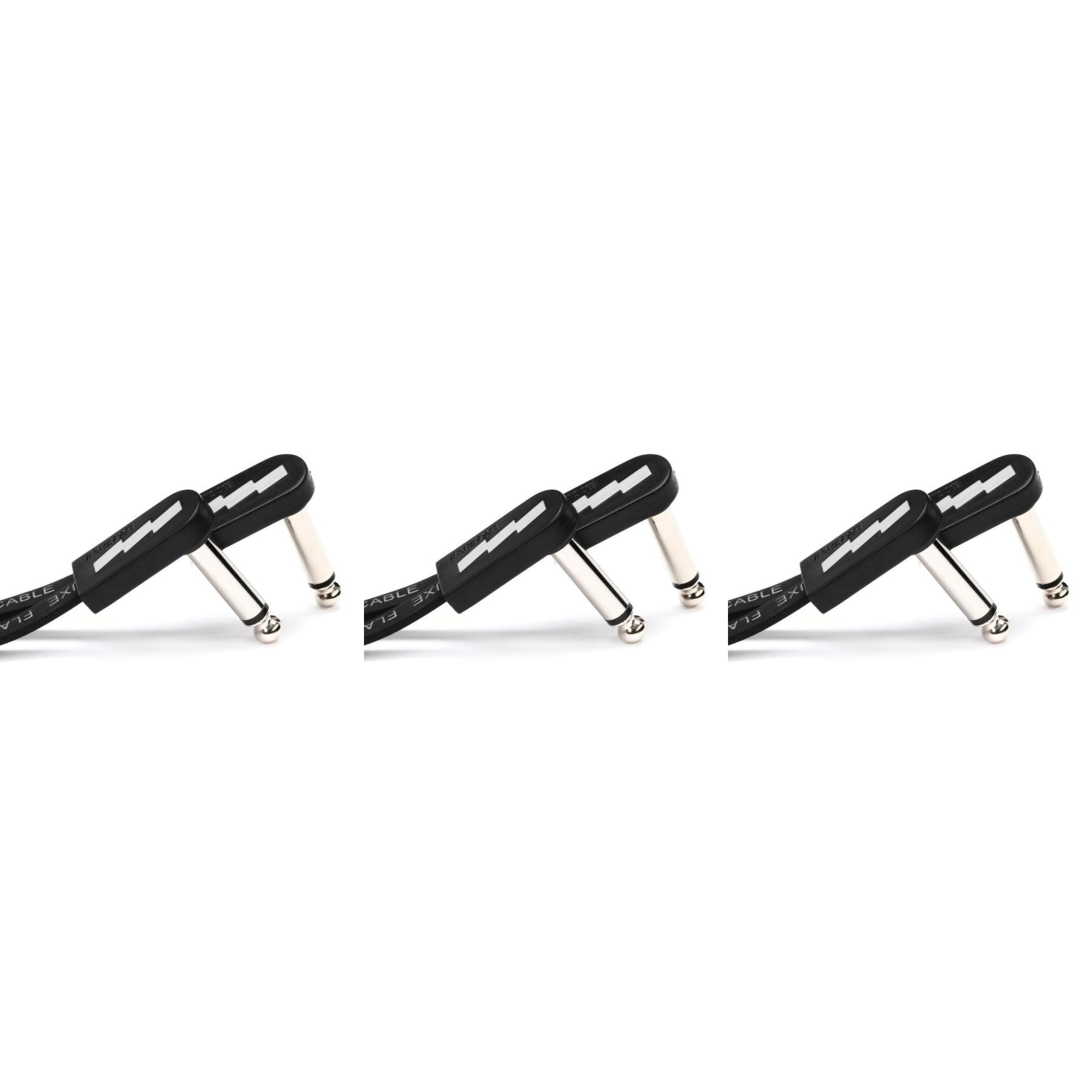 EBS PCF-DL18 Deluxe Flat Patch Cable - Right Angle to Right Angle - 7.09 inch (3-pack) | Sweetwater