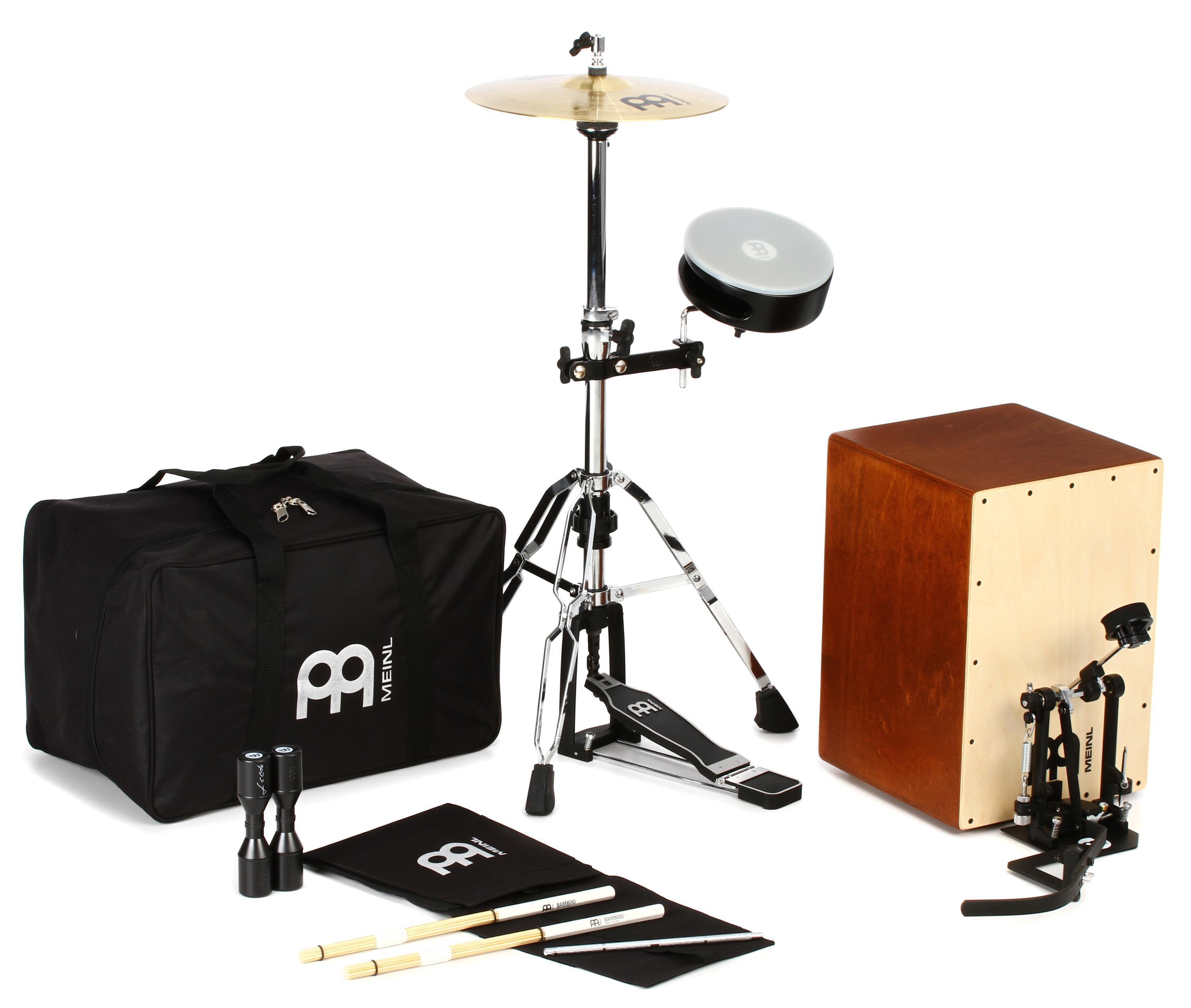 Meinl Percussion Cajon Drum Set Direct Drive Pedal - with Cymbals and ...