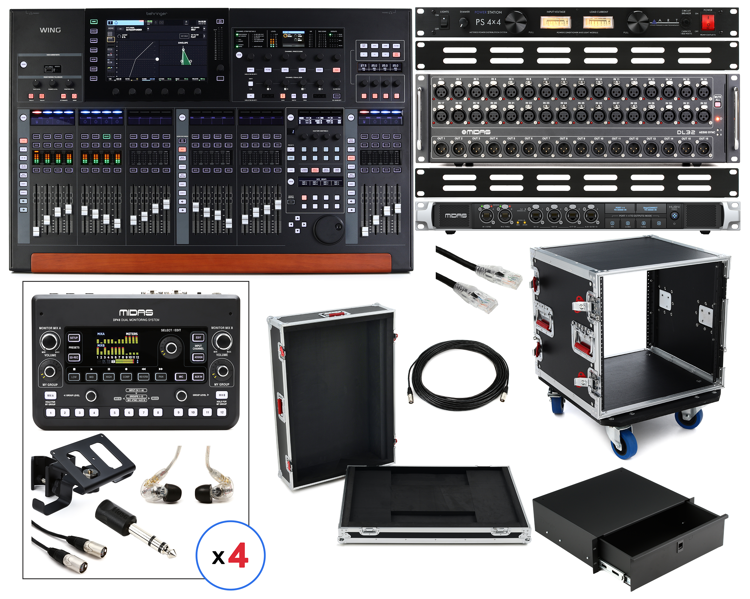 Behringer WING 48-channel Digital Mixer with Stagebox and Personal ...