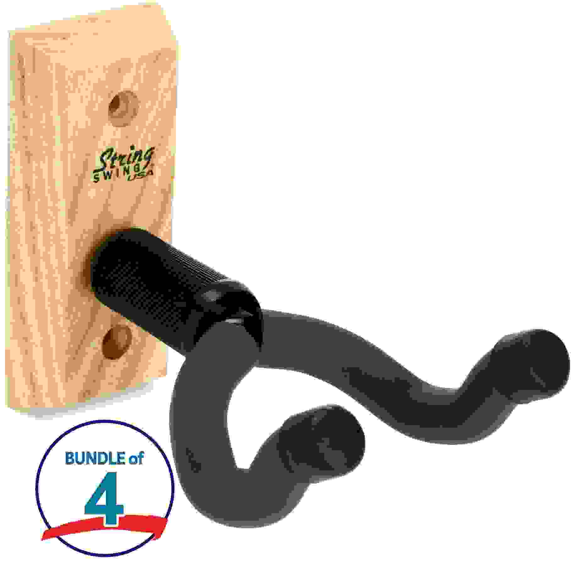 String Swing CC01K Guitar Keeper Wall Mount Guitar Hanger 4-Pack - Ash ...