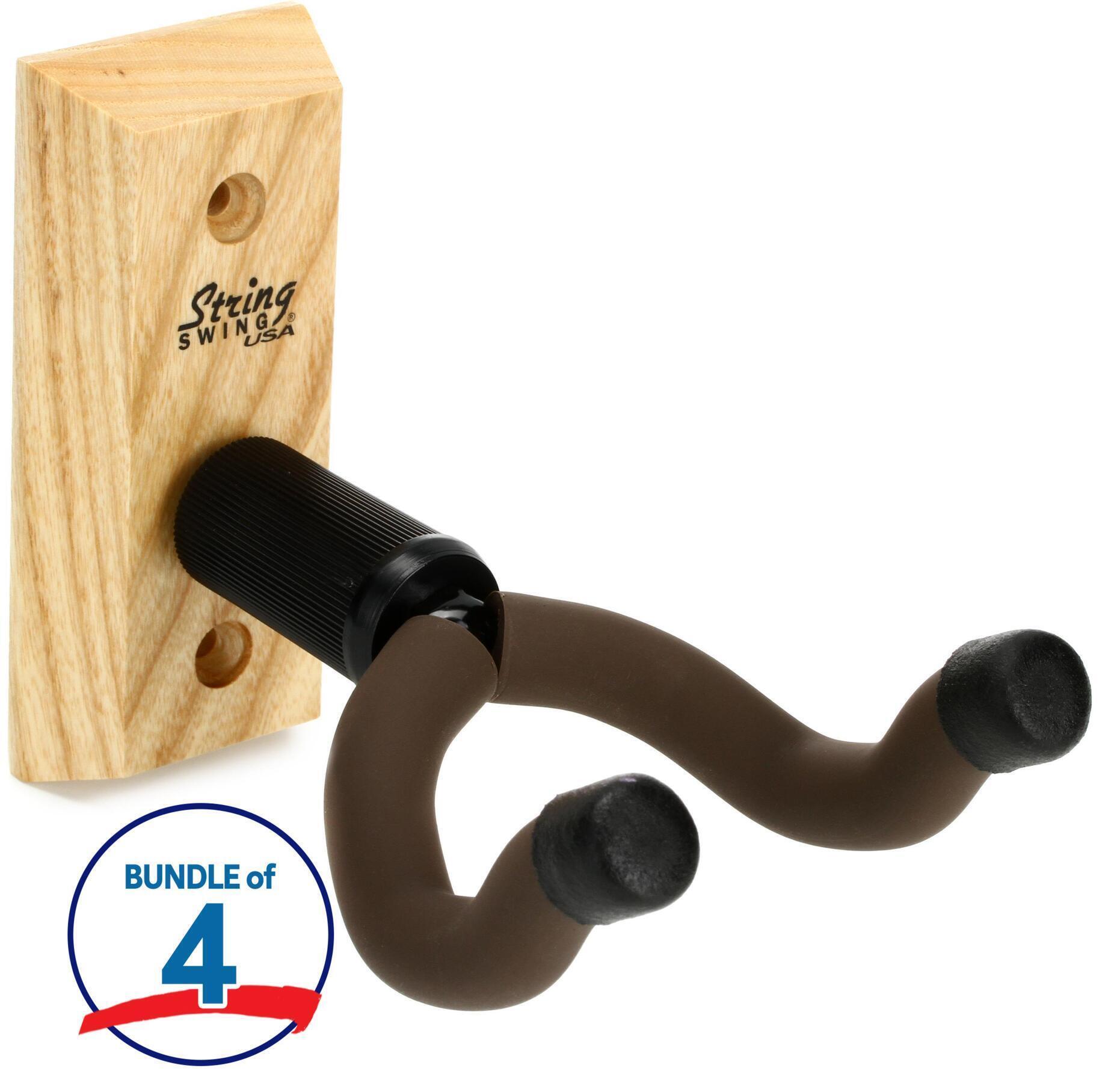 String Swing CC01K Guitar Keeper Wall Mount Guitar Hanger 4-Pack - Ash ...