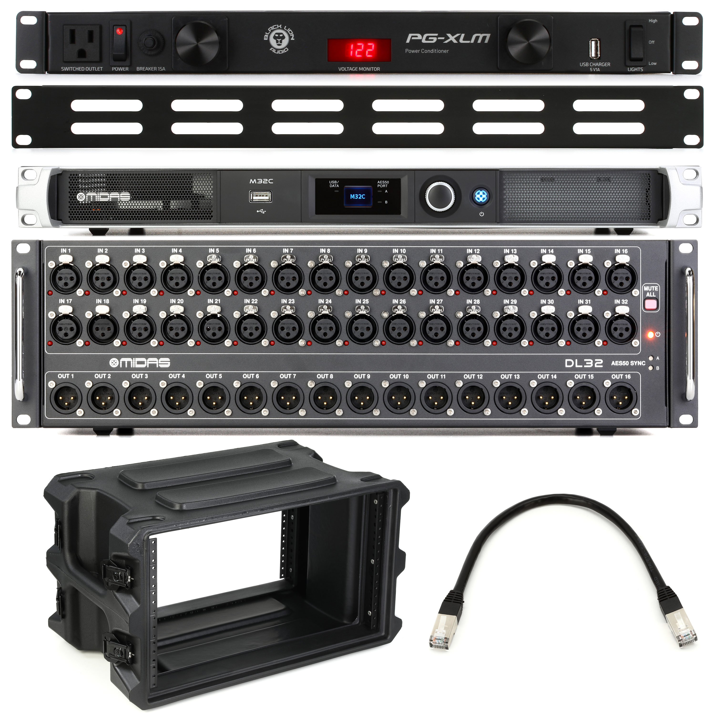 Midas M32C 40-channel Digital Rackmount Mixer Gig Bundle | Sweetwater