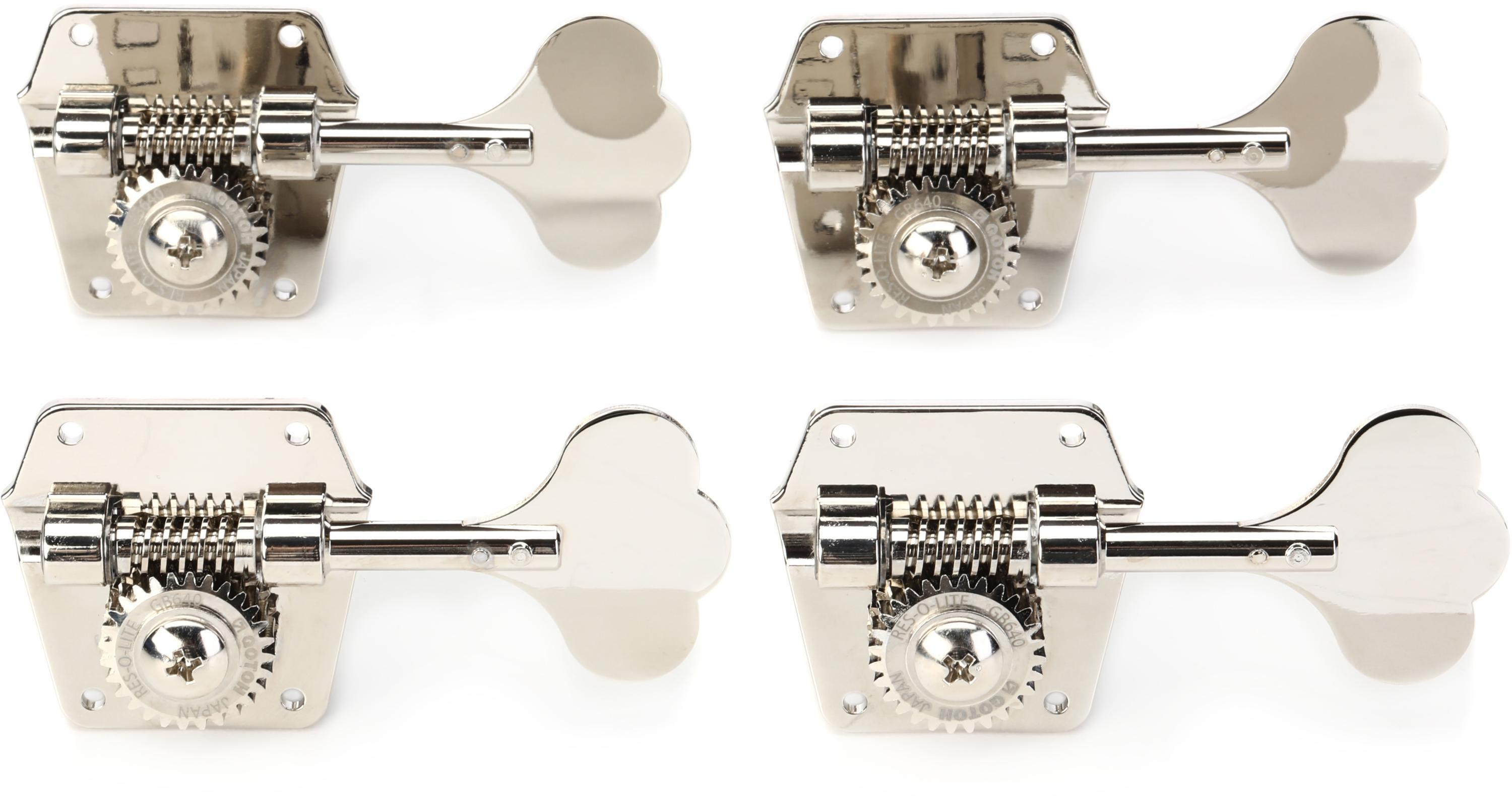 Gotoh GB640 Res-o-lite Bass Tuners - 4 In-line Right-handed, Nickel ...