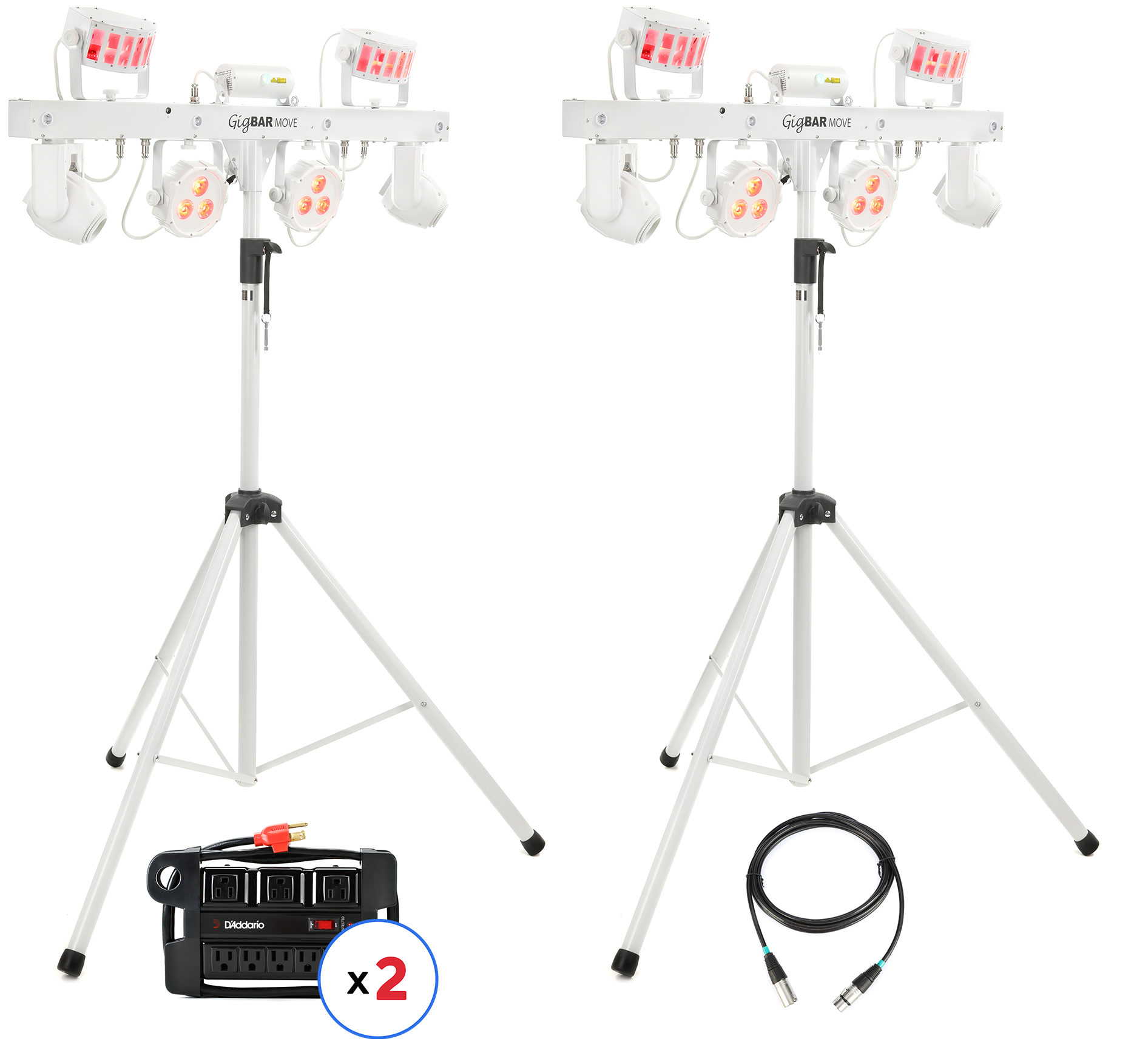Chauvet DJ Gig Bar Move 5-in-1 LED Lighting System Pair Bundle - White | Sweetwater