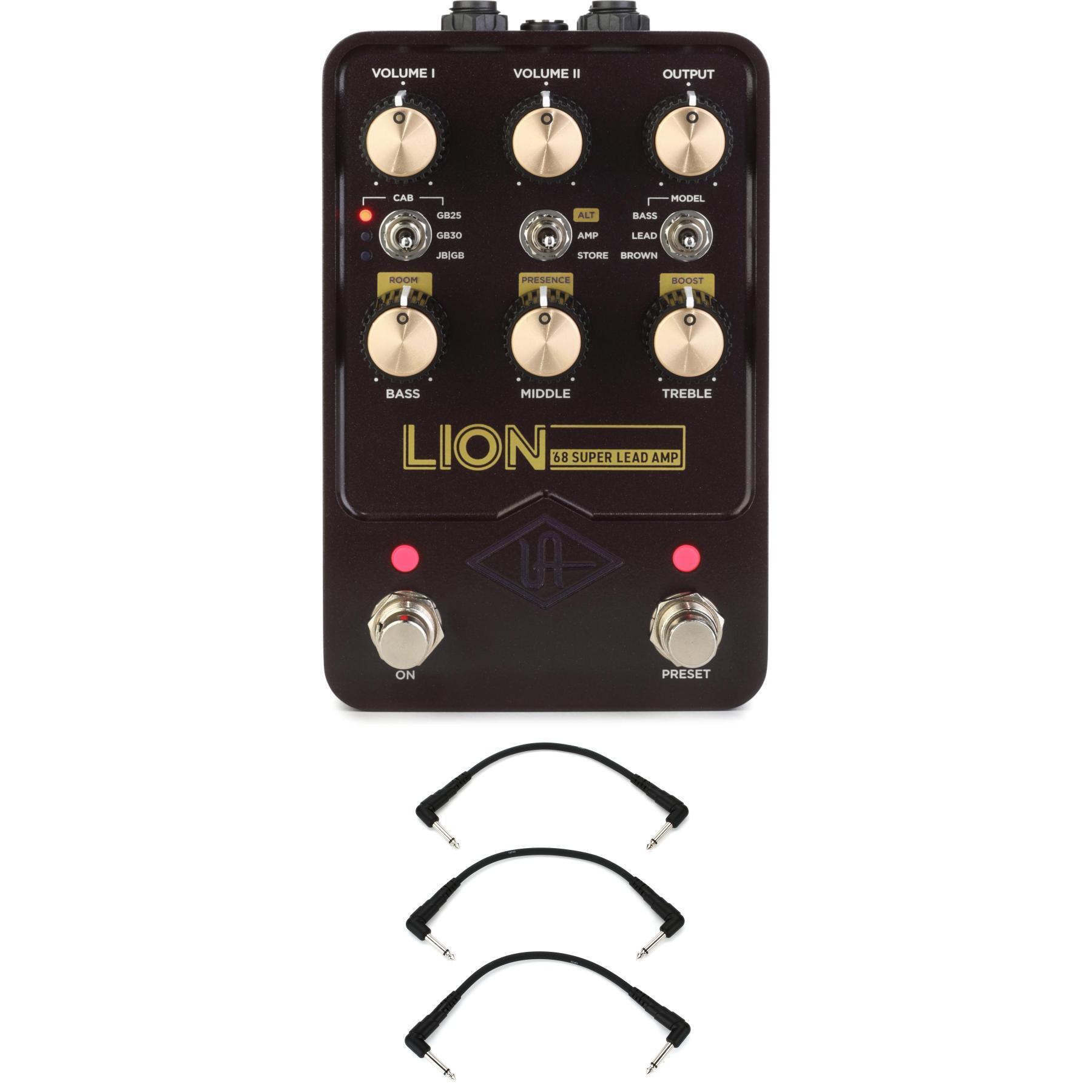 Universal Audio UAFX Lion '68 Super Lead Amp Pedal with 3 Patch Cables ...