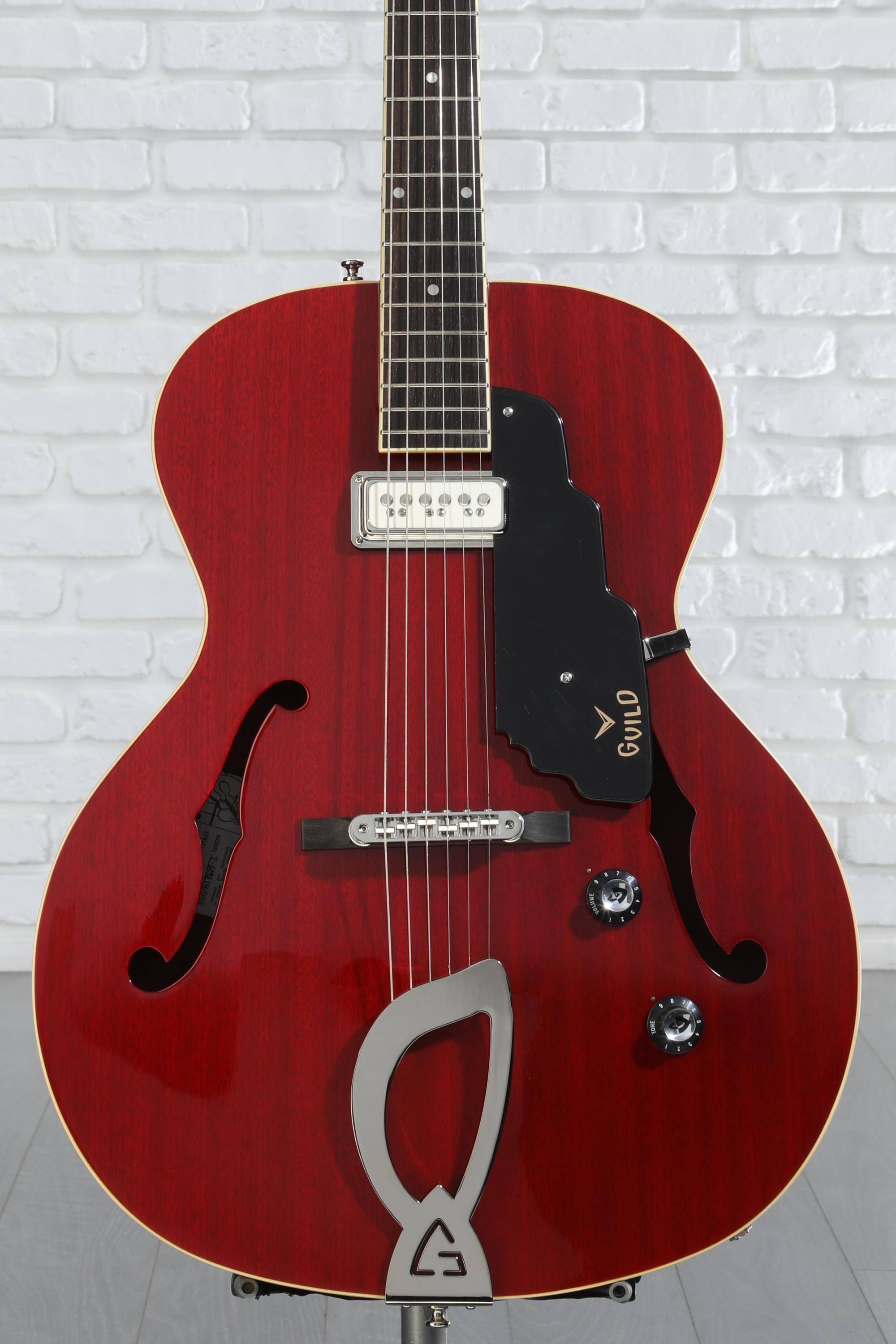 Guild T-50 Slim Dynasonic Hollowbody Guitar - Cherry | Sweetwater