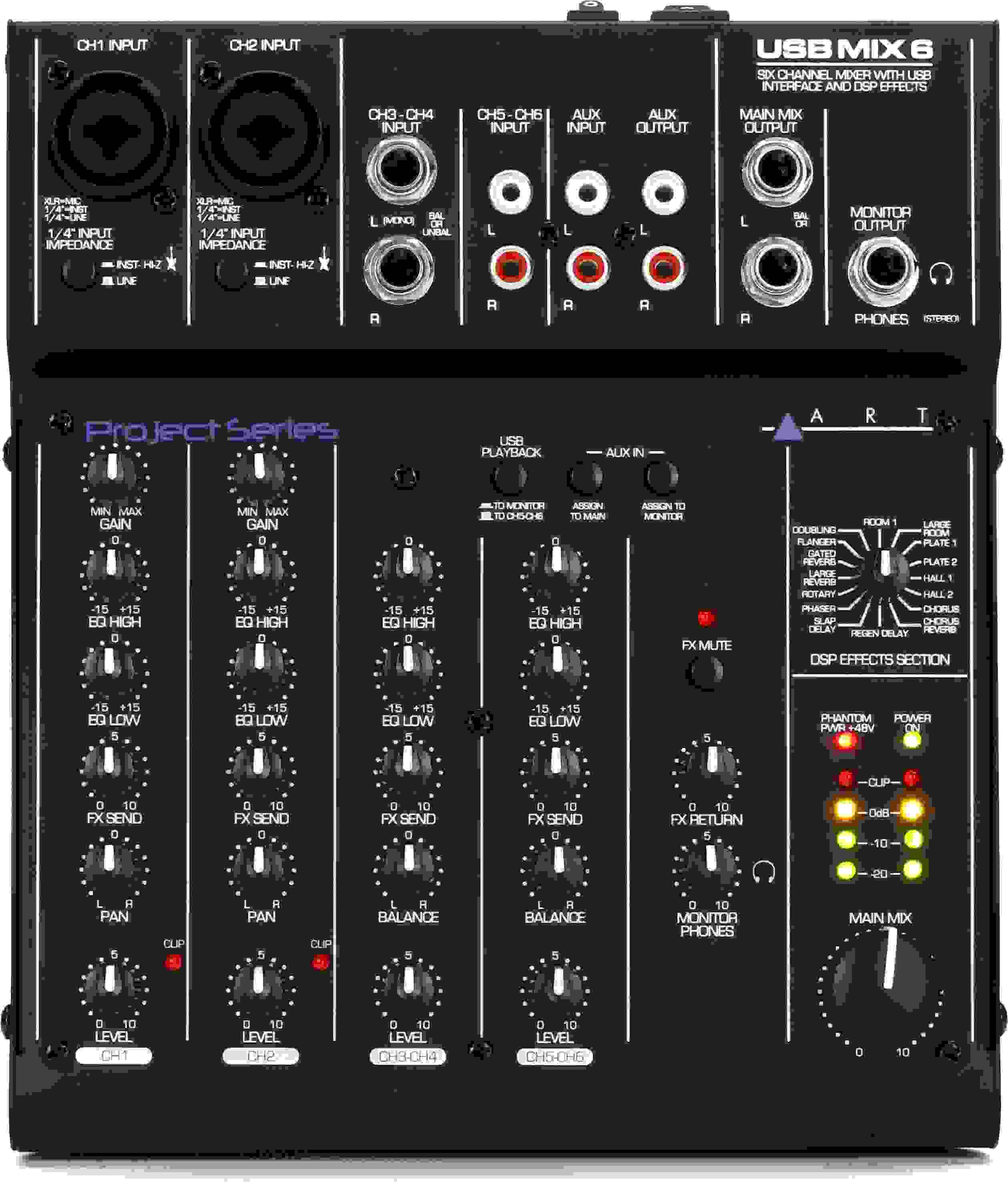ART USBMix6 - Mixer with USB Interface | Sweetwater