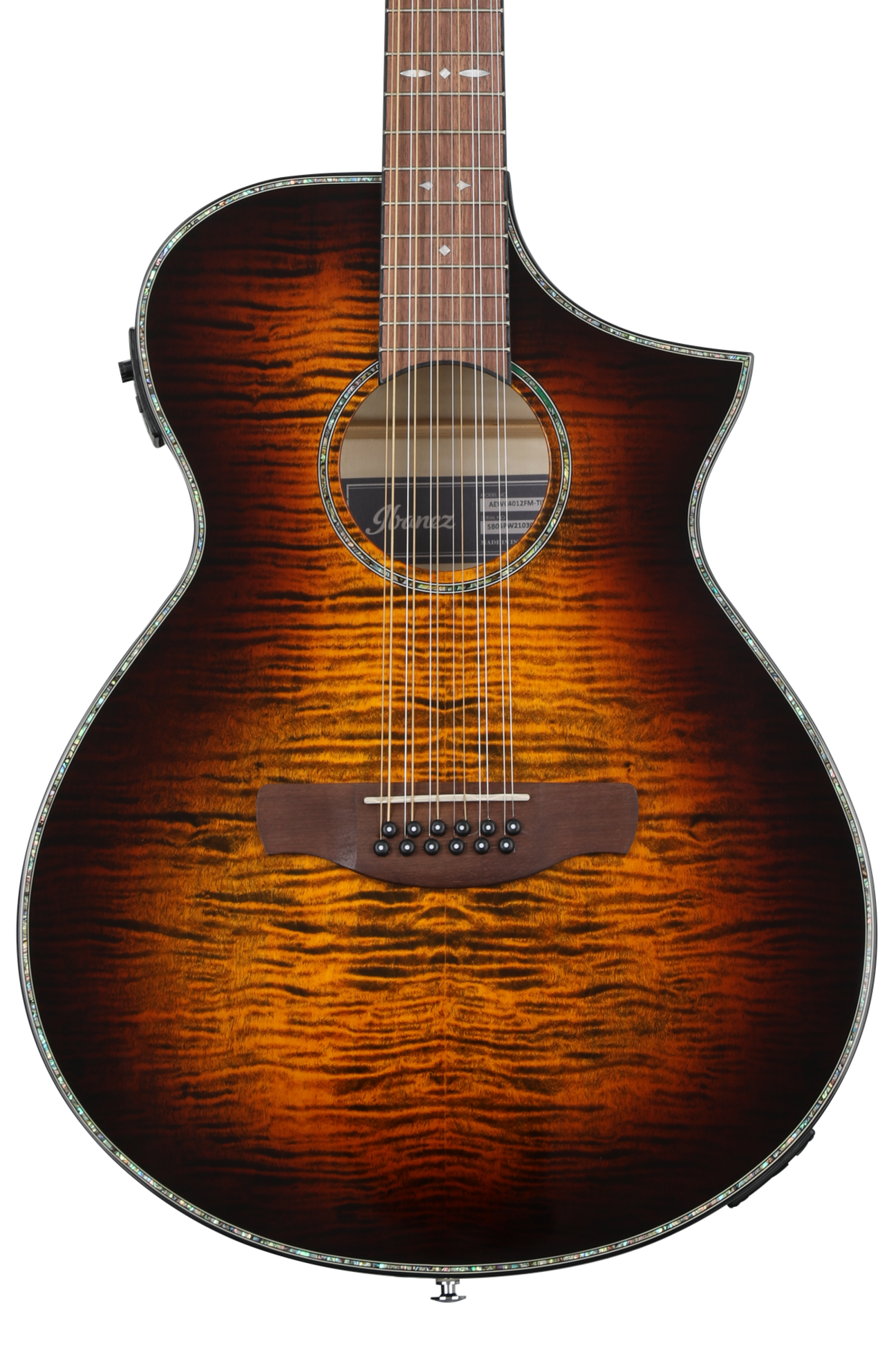 Ibanez AEWC4012FM Acoustic-Electric Guitar - Tiger Burst Ibanez AEWC4012FM Acoustic-Electric Guitar - Tiger Burst