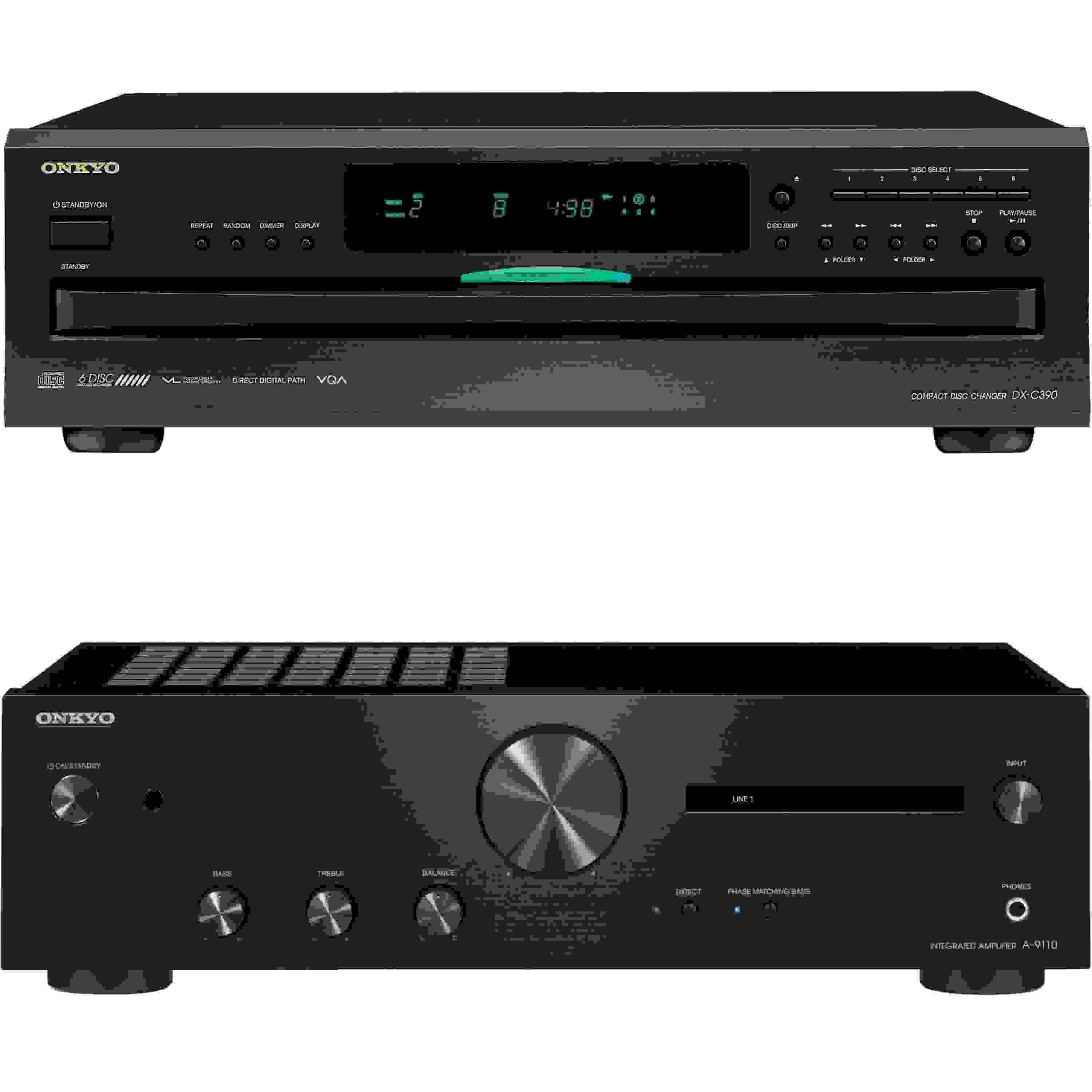 Onkyo DX-C390 2-channel 6-disc CD Player and A-9110 Integrated ...