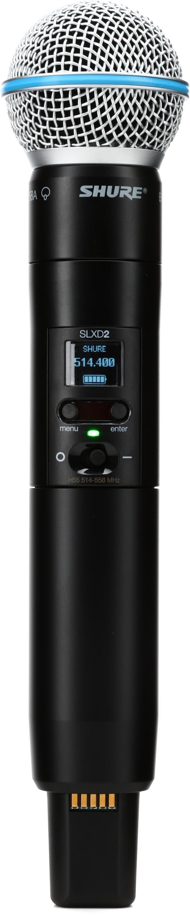 Shure SLXD2/B58 Wireless Handheld Microphone Transmitter - H55 Band | Sweetwater