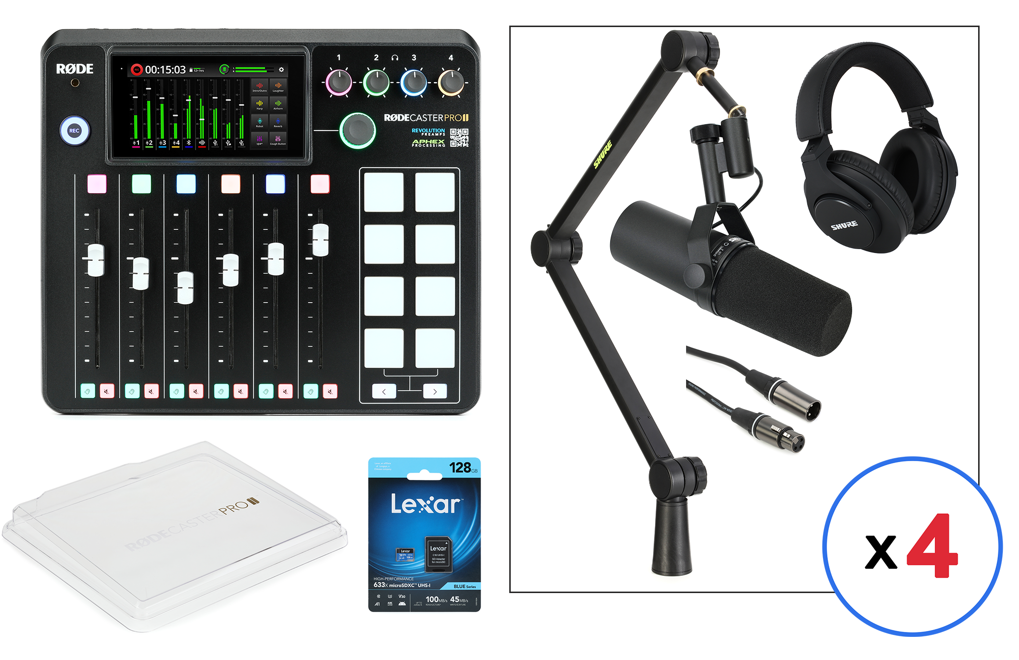 Rode Rodecaster Pro II SM7B 4 Person Podcasting Bundle | Sweetwater