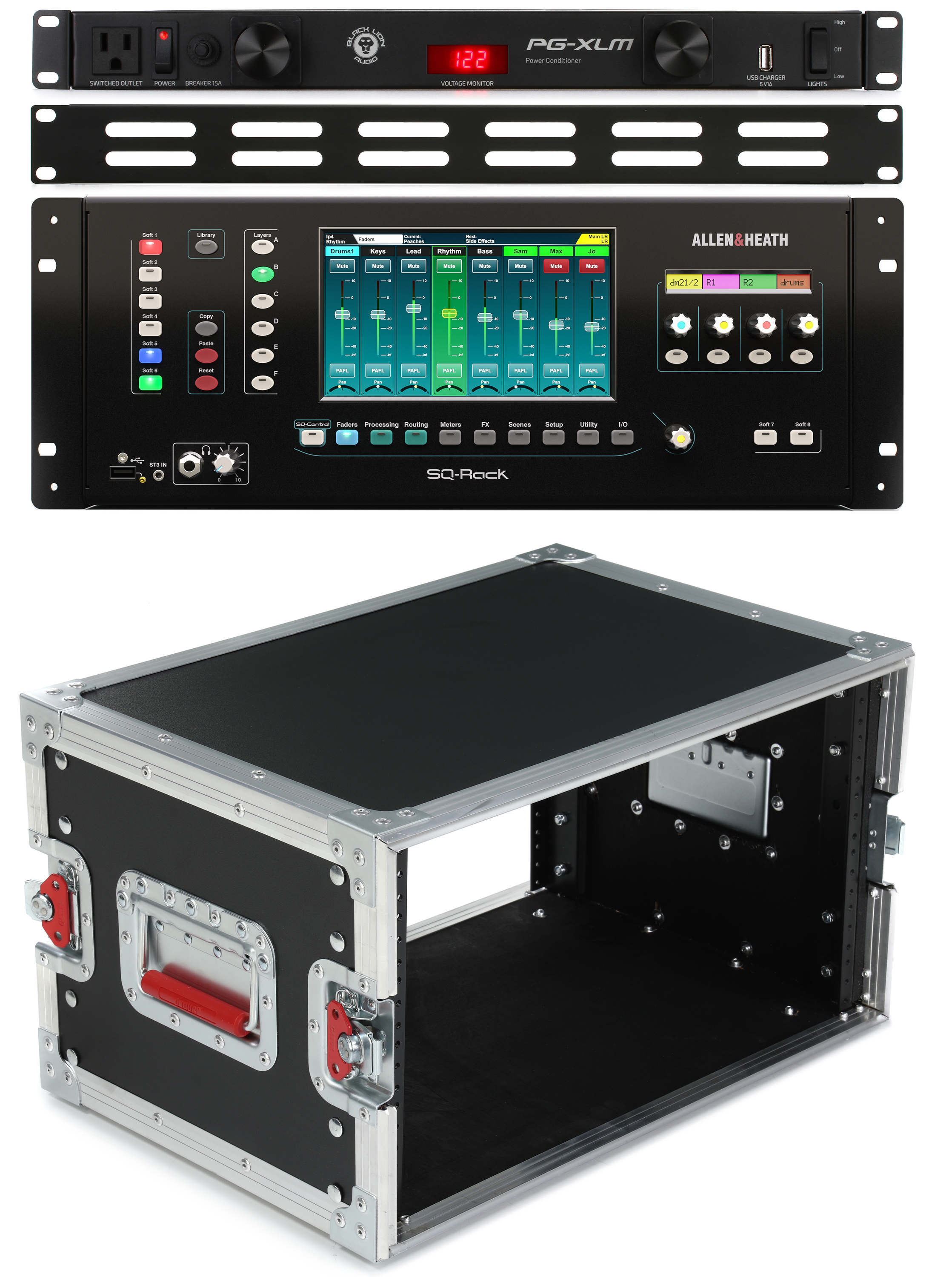 Allen & Heath SQ-Rack Digital Rackmount Mixer Tour Case Bundle | Sweetwater