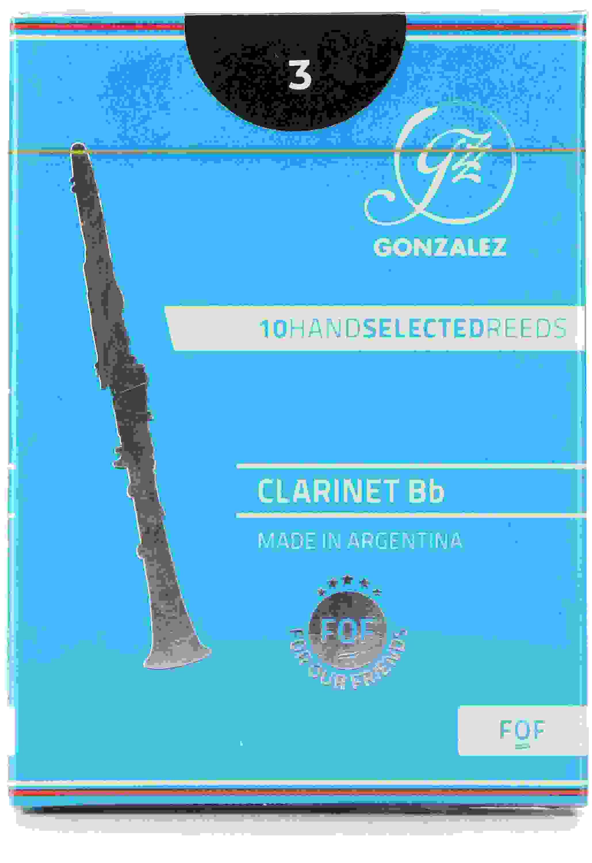 Gonzalez Reeds FOF Reeds for Bb Clarinet - 3.0 (10-pack) | Sweetwater