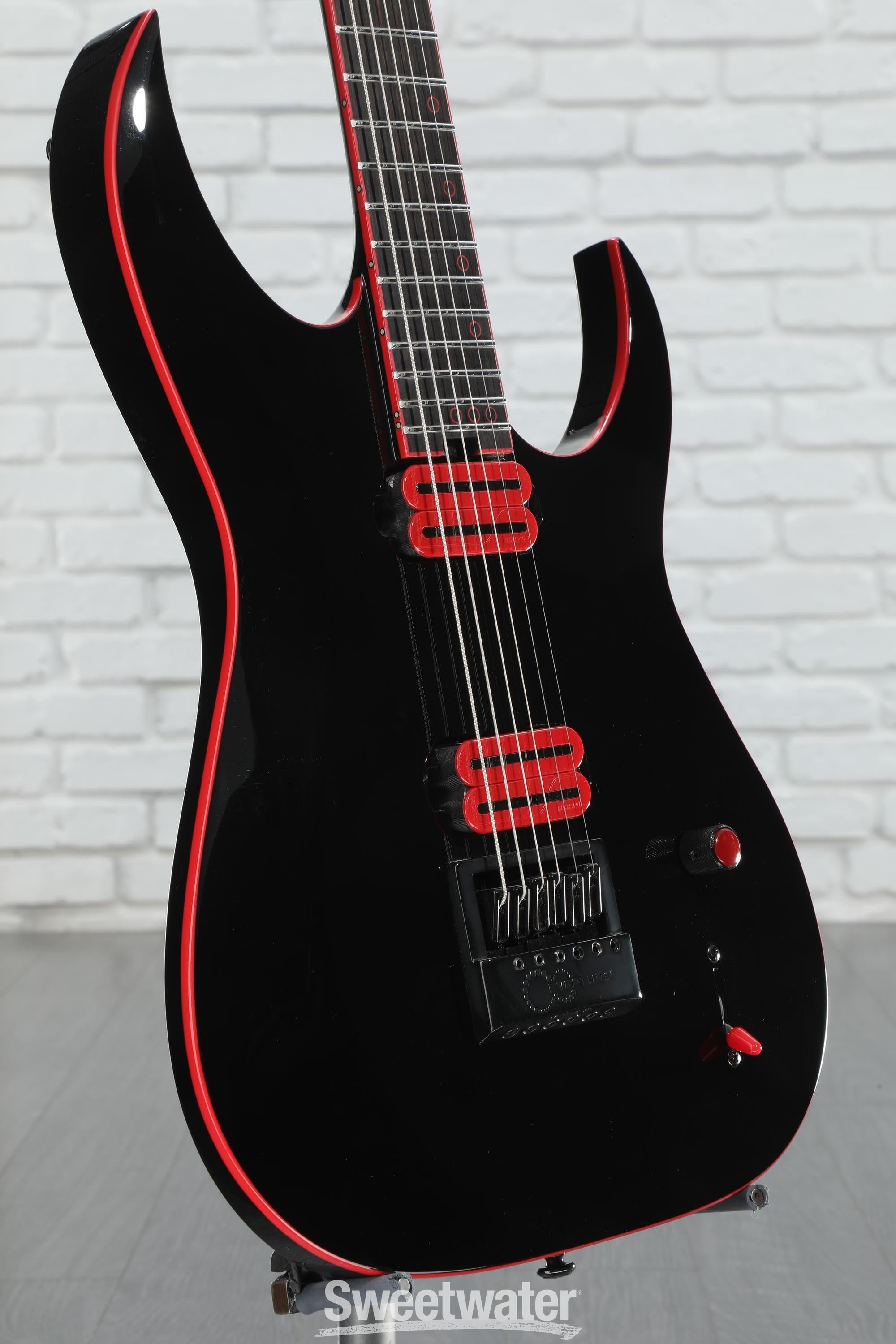 Schecter Sunset-6 ET EX Red Dawn Baritone Electric Guitar - Gloss Black ...