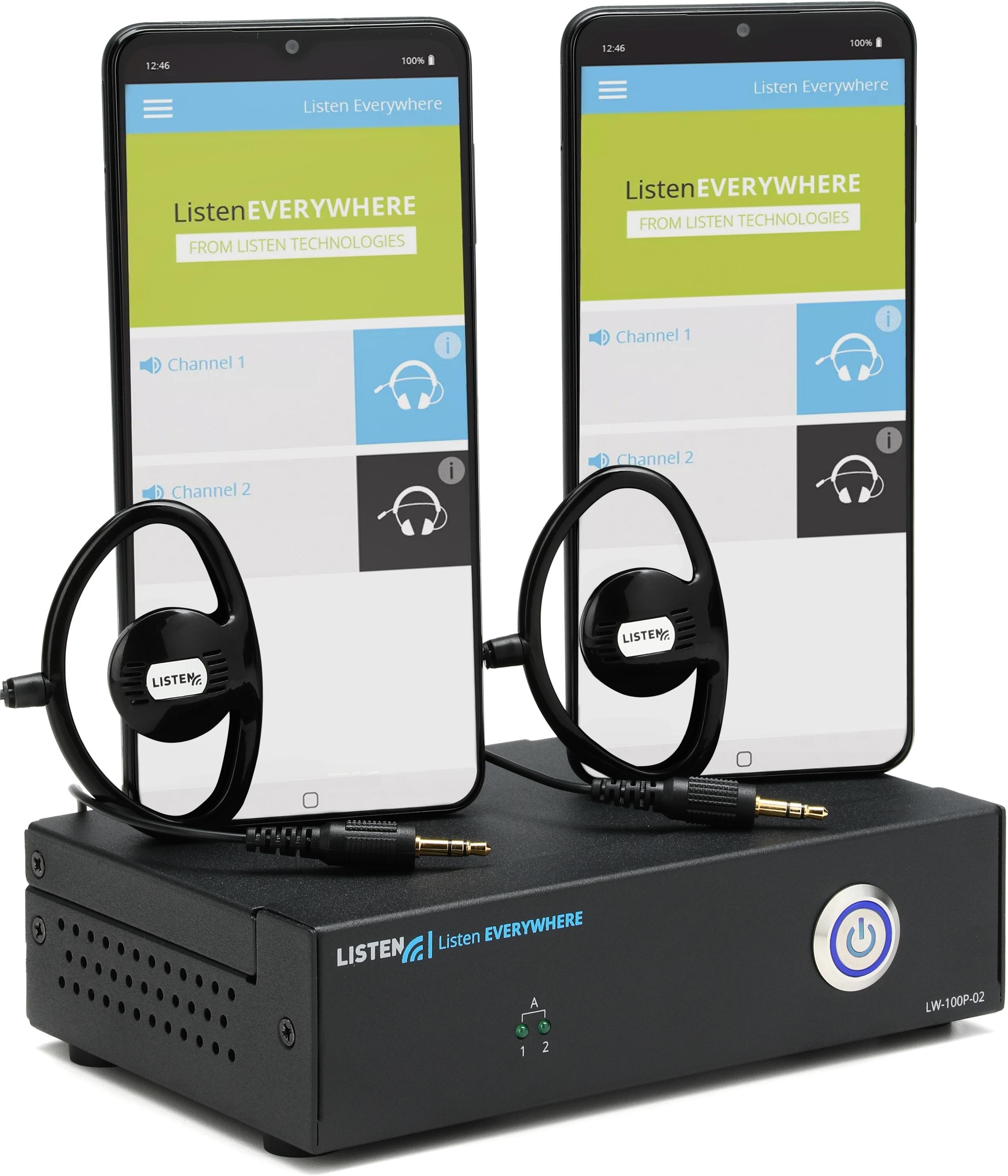 Listen Technologies LWS-10 2-channel Wi-Fi System with Two Receivers ...