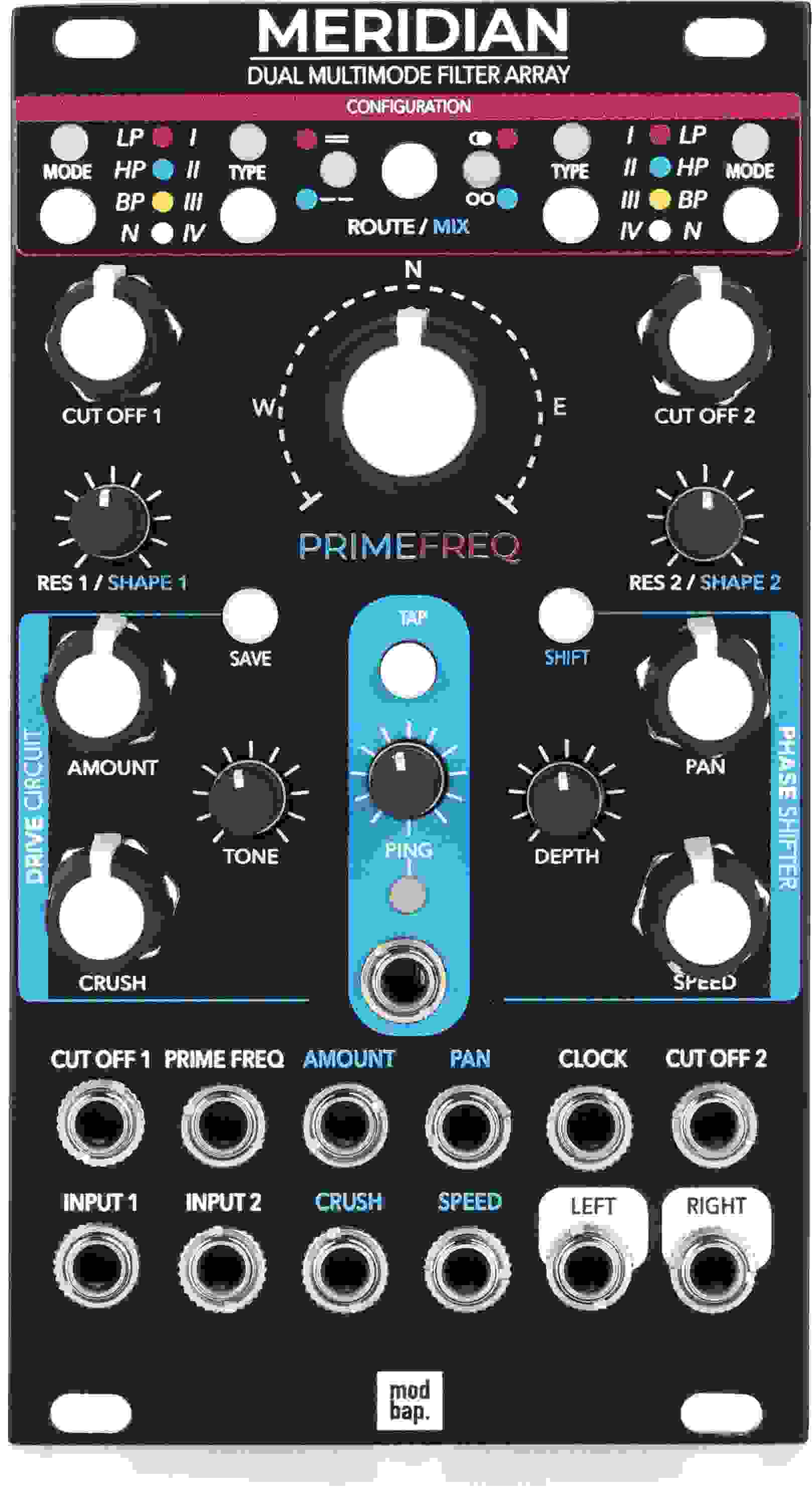 Modbap Modular Meridian Dual Multimode Filter Array Eurorack Module ...