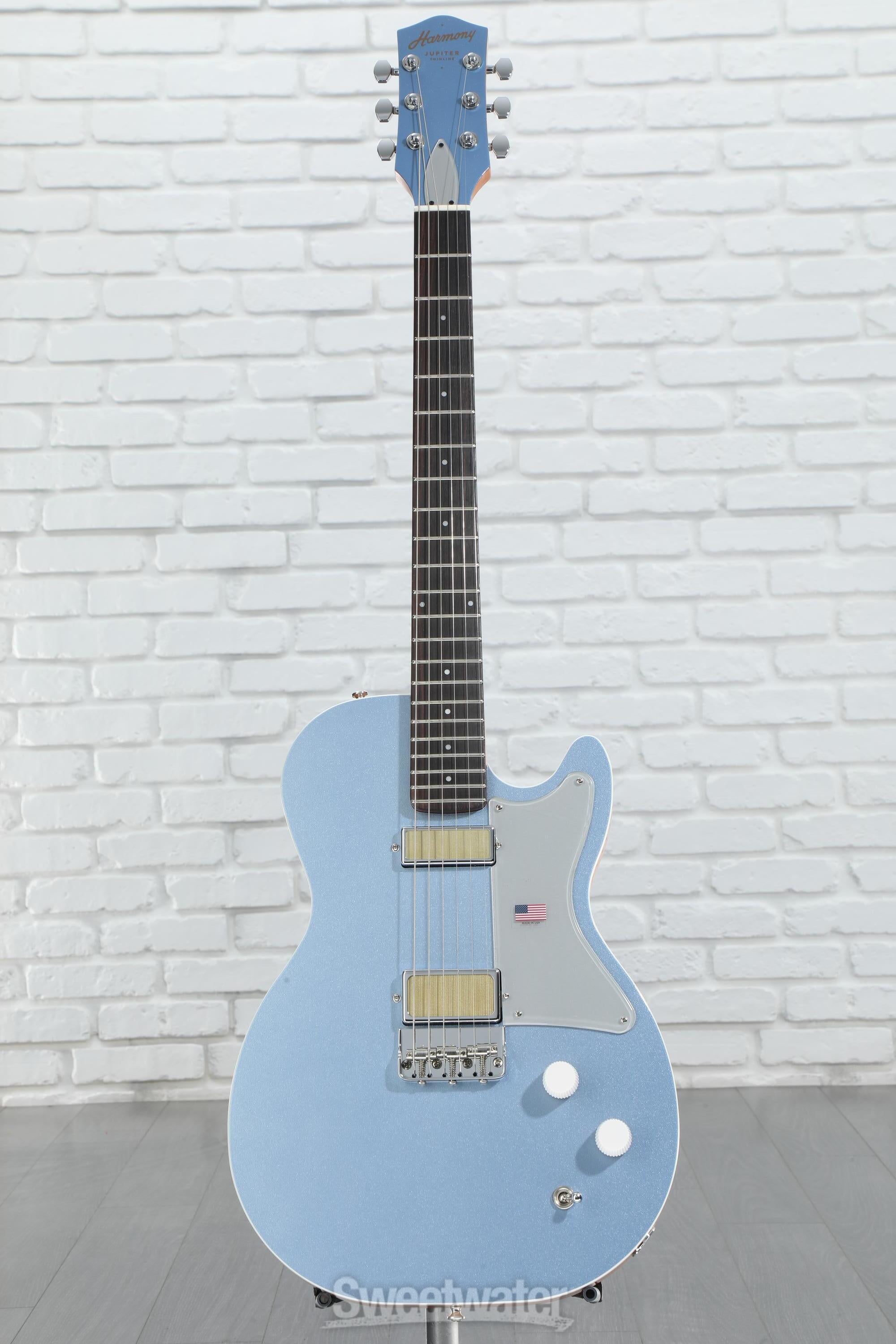 Harmony Jupiter Thinline Semi-hollowbody Electric Guitar - Sky Blue ...