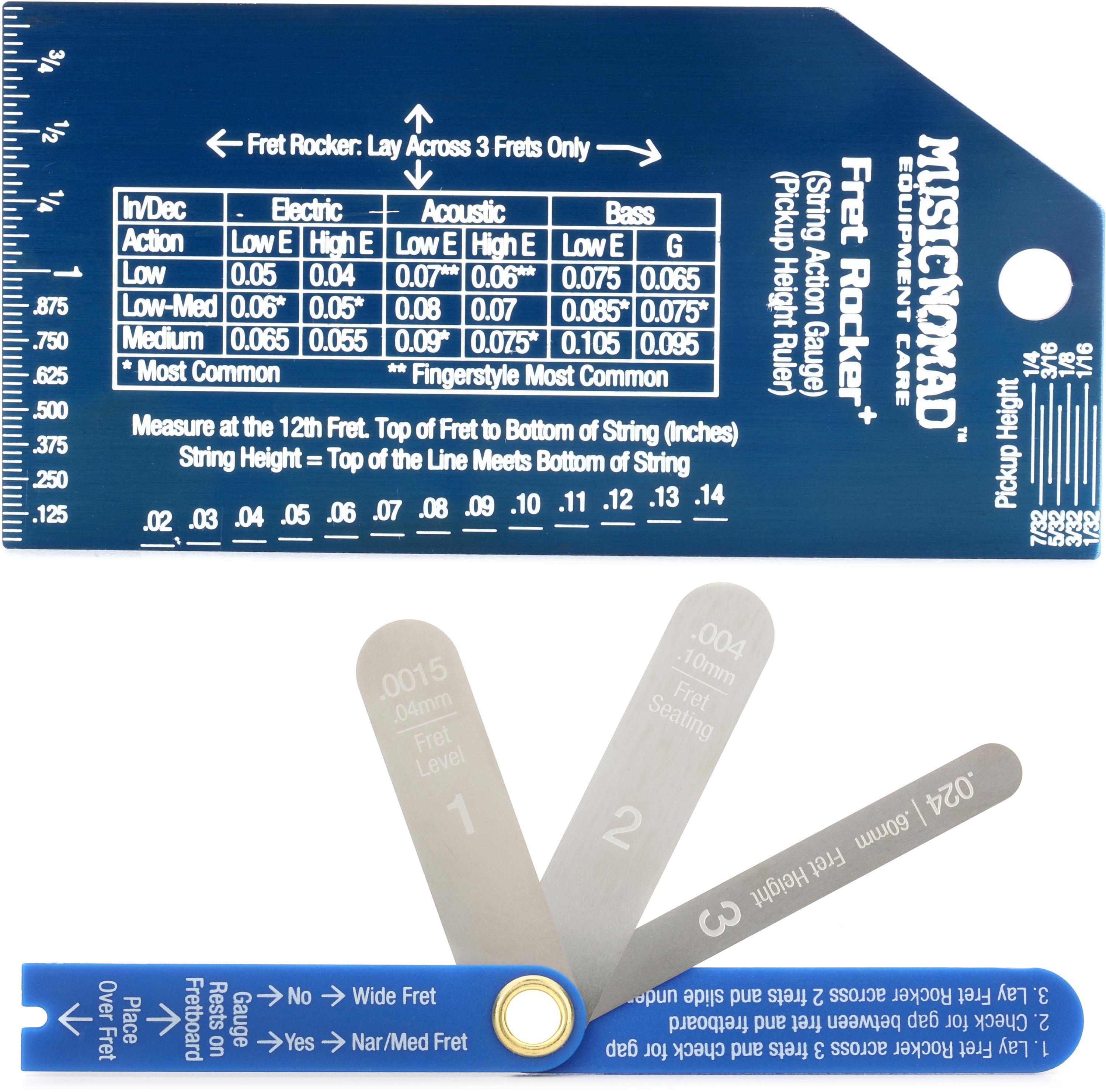 MusicNomad MN870 Precision Fret Evaluation Kit with Fret Rocker and ...