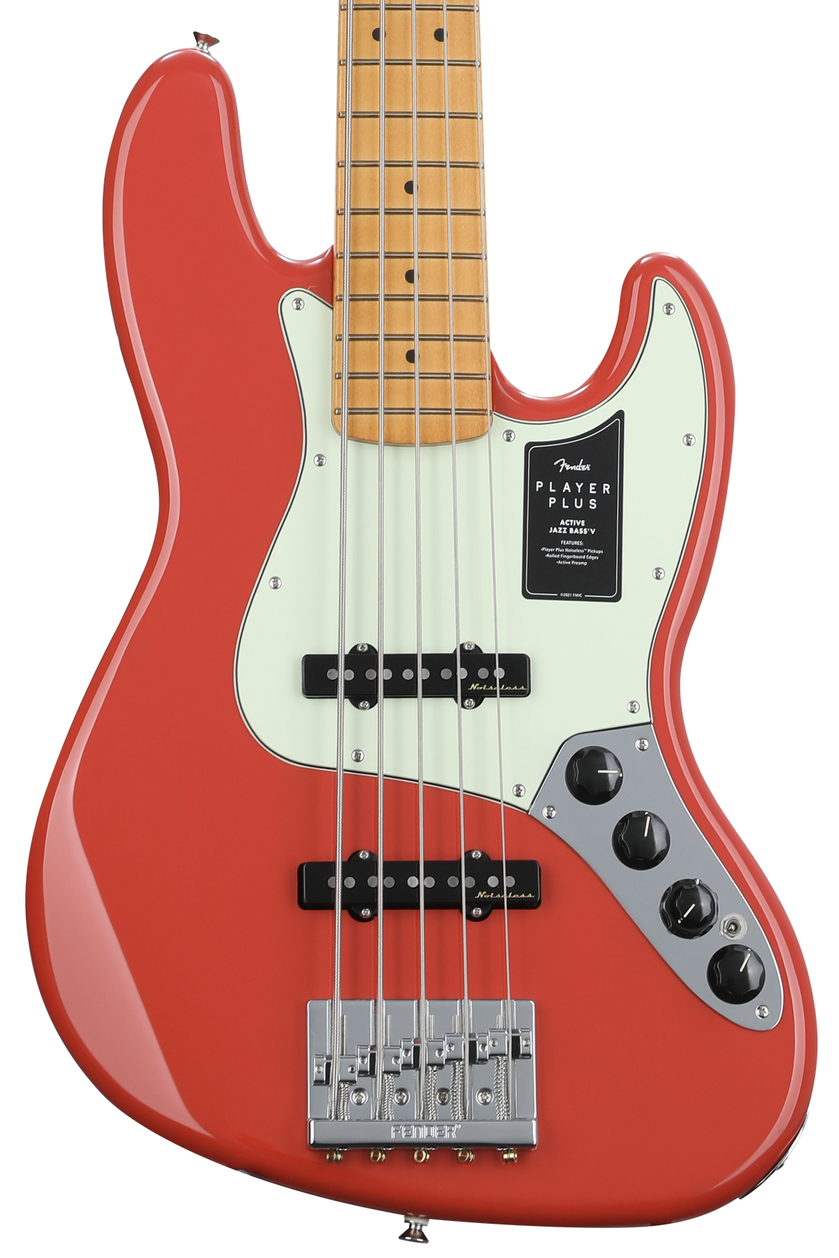 Fender Player Plus Active Jazz Bass V Fiesta Red With Maple Fingerboard Sweetwater
