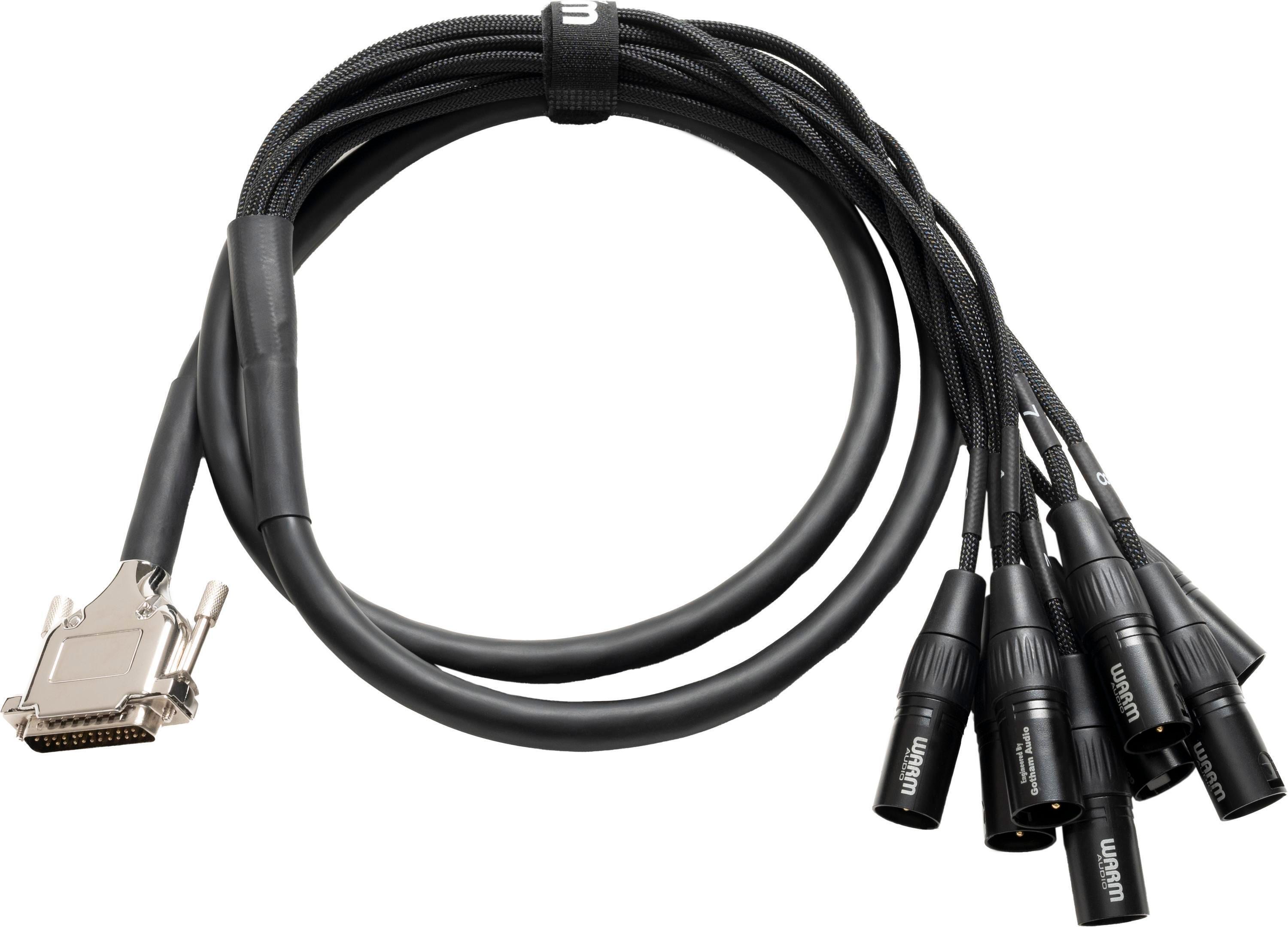 Warm Audio Premium 8-channel DB25 to XLRM Audio Breakout Cable - 6 feet ...