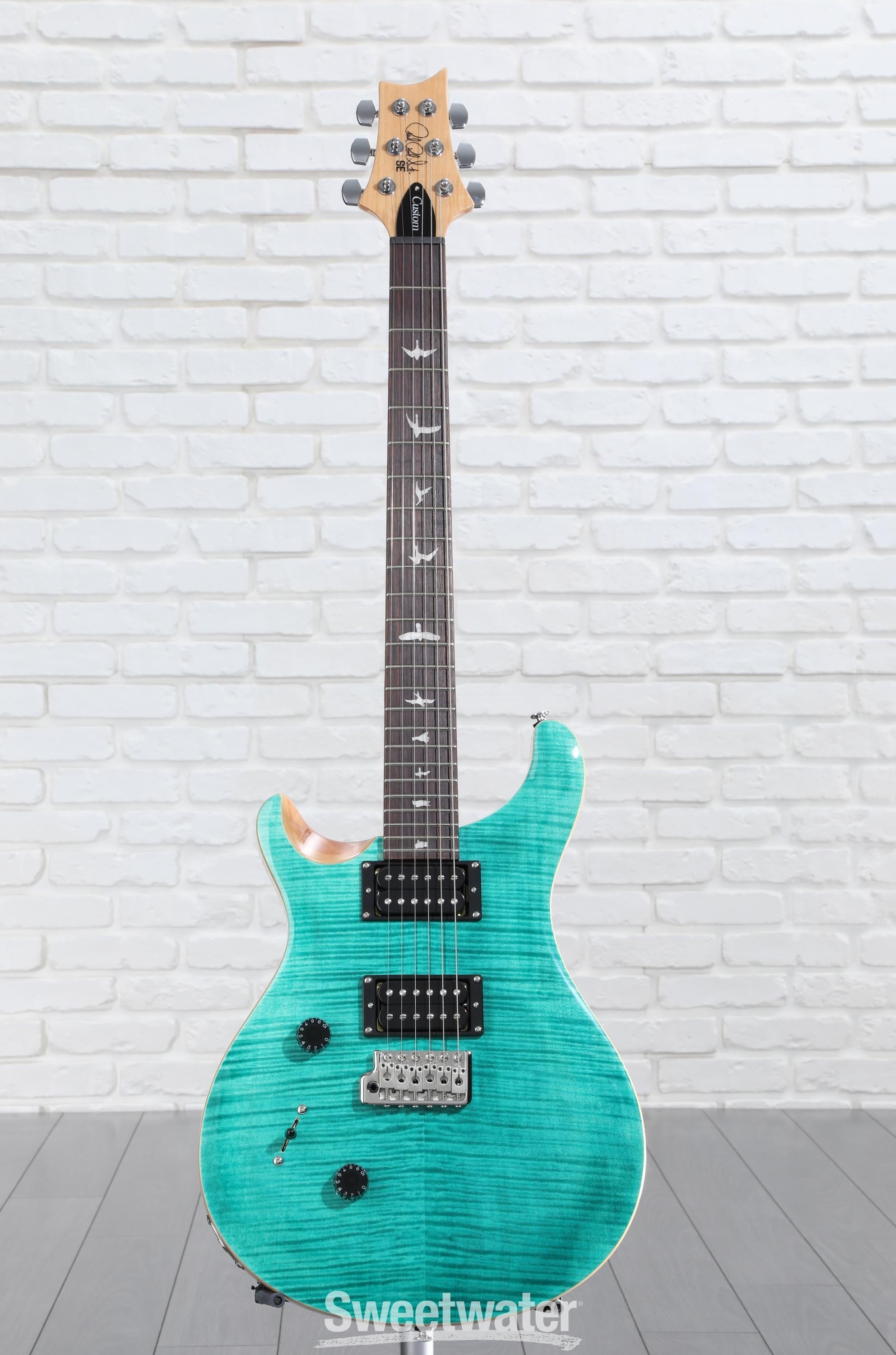 PRS SE Custom 24 Left-handed Electric Guitar - Turquoise | Sweetwater