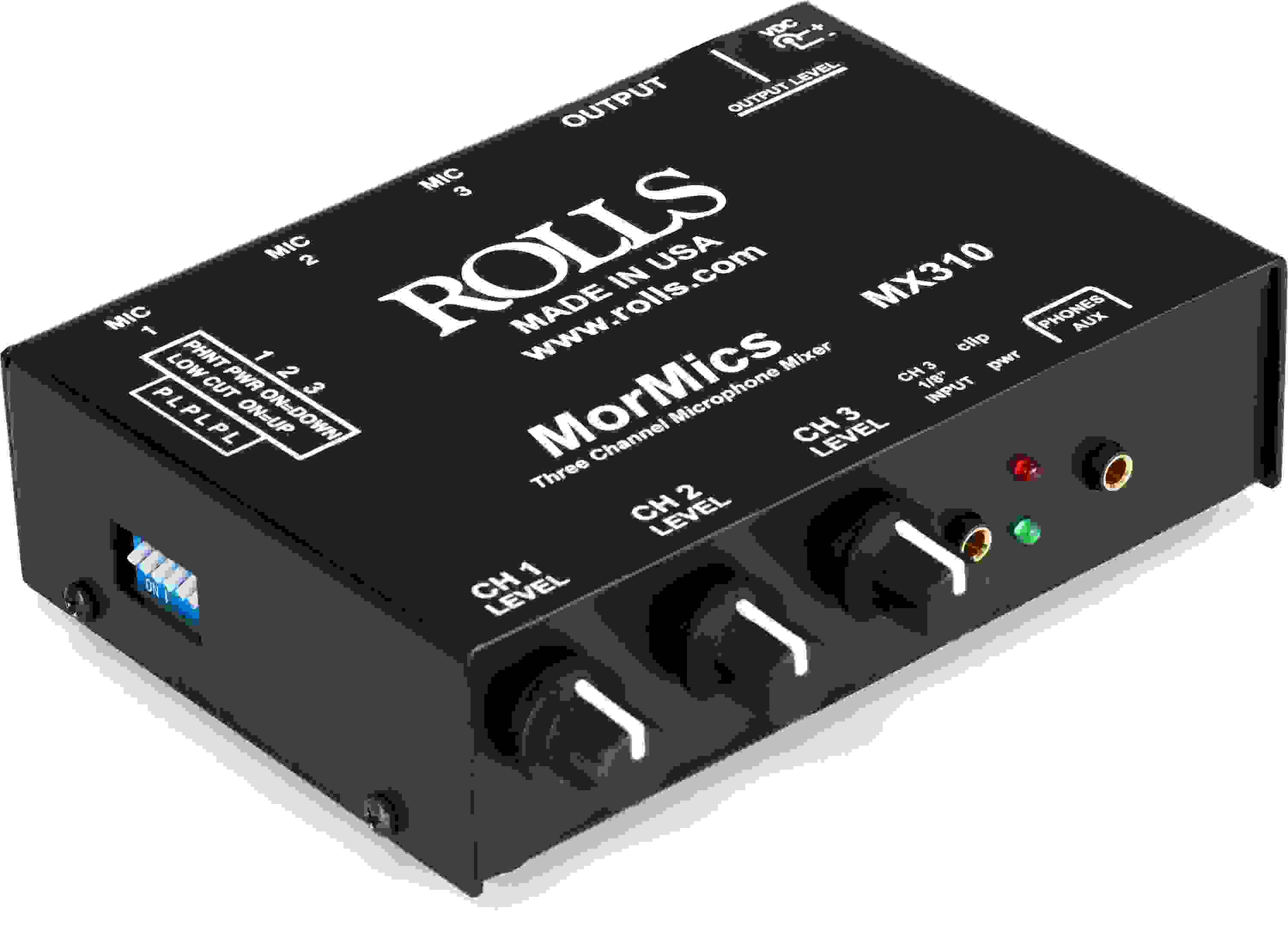 Rolls MX310 MorMics 3-channel Microphone Mixer/Combiner | Sweetwater