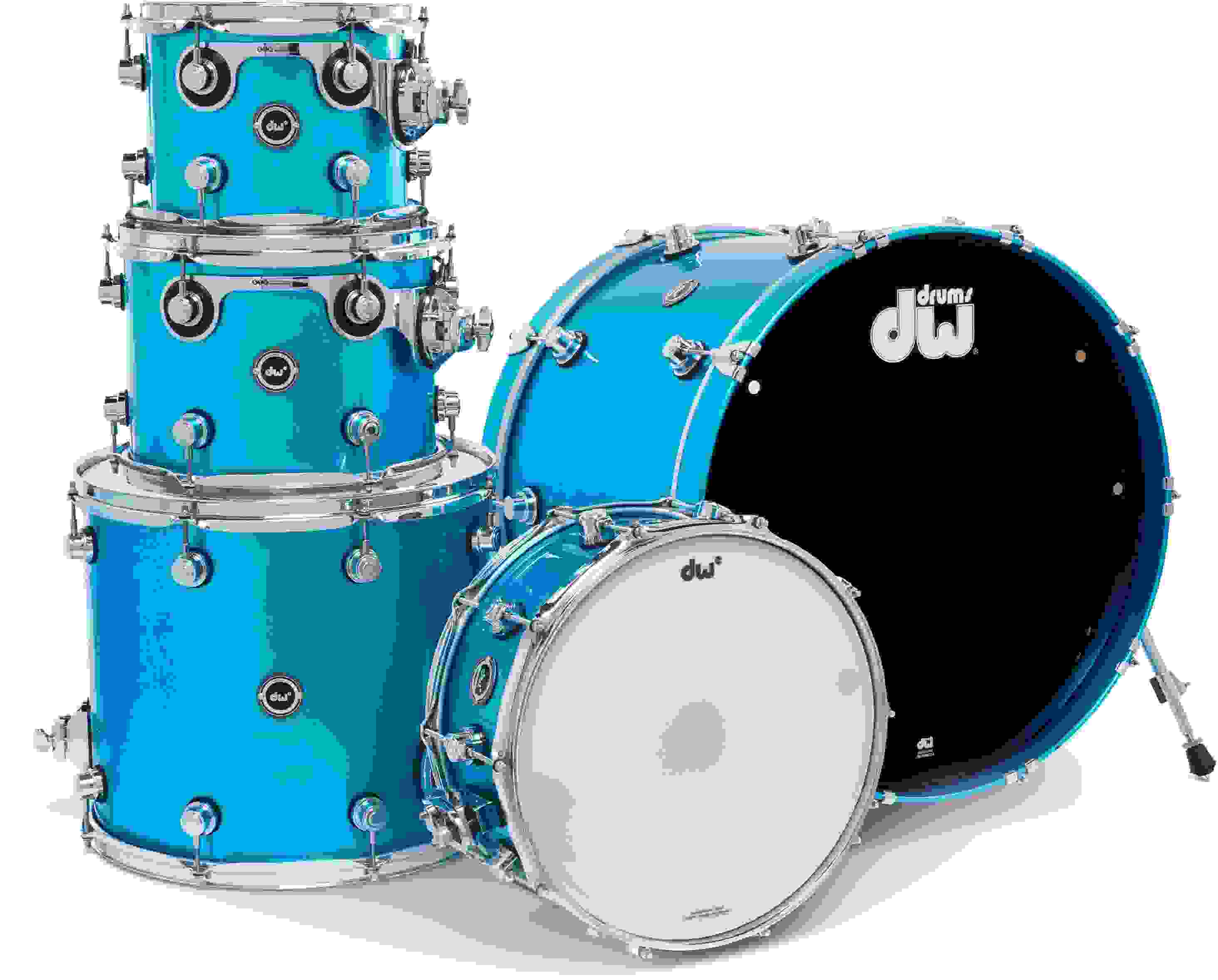 DW DWe 5-piece Shell Pack - Laser Blue Metallic Lacquer | Sweetwater