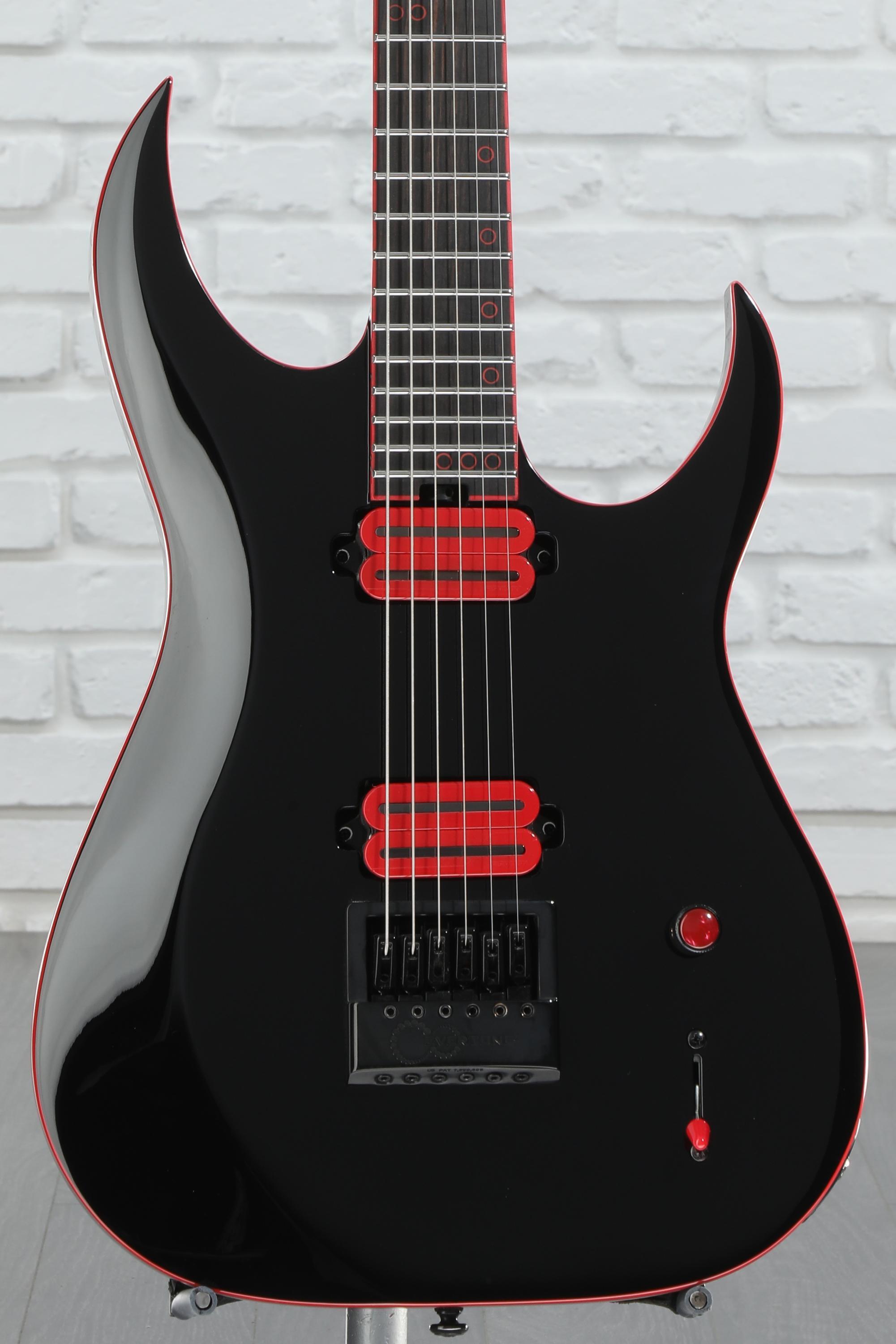 Schecter Sunset-6 ET EX Red Dawn Baritone Electric Guitar - Gloss Black ...
