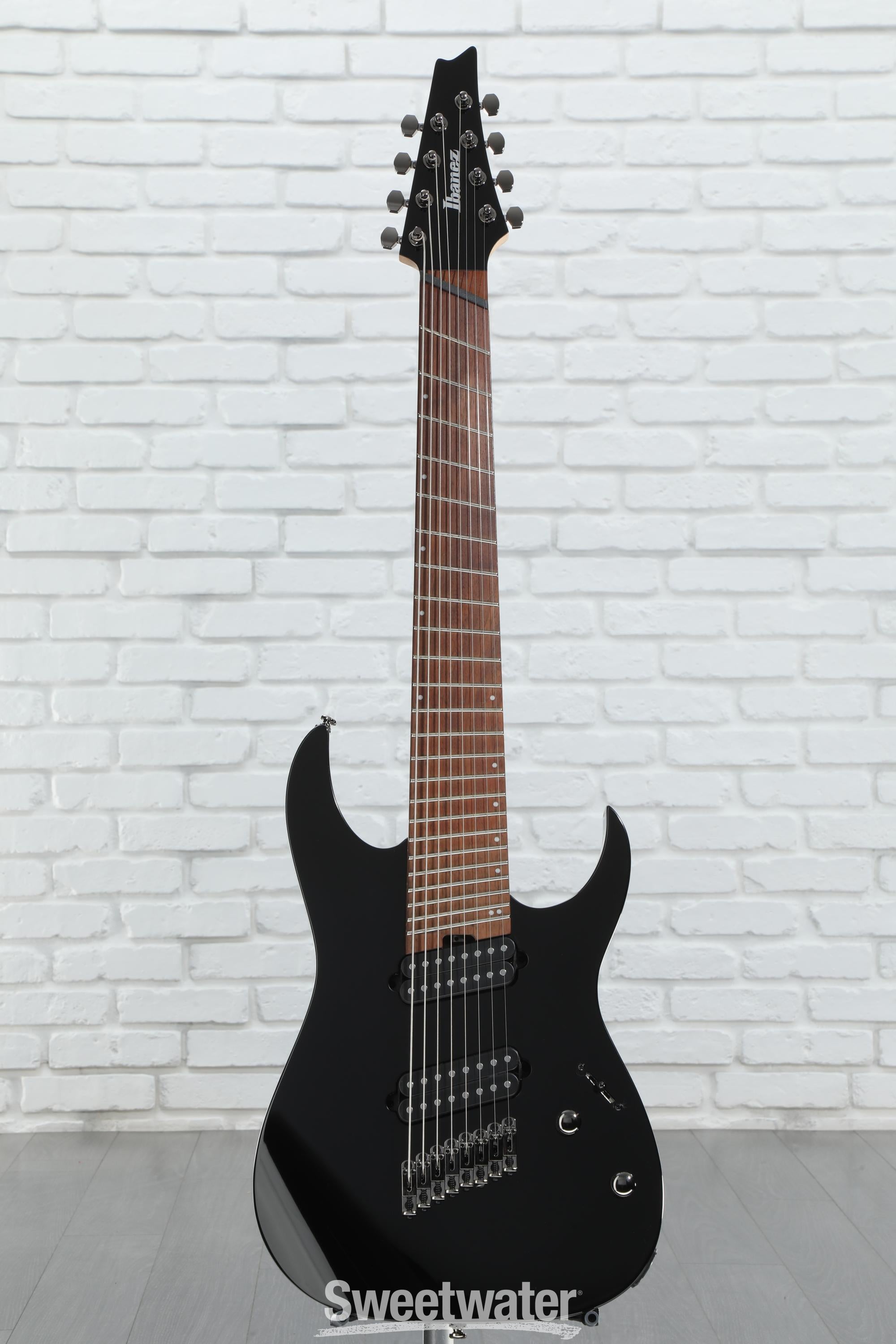 Ibanez RGMS8 Multi-scale 8-string Electric Guitar - Black | Sweetwater
