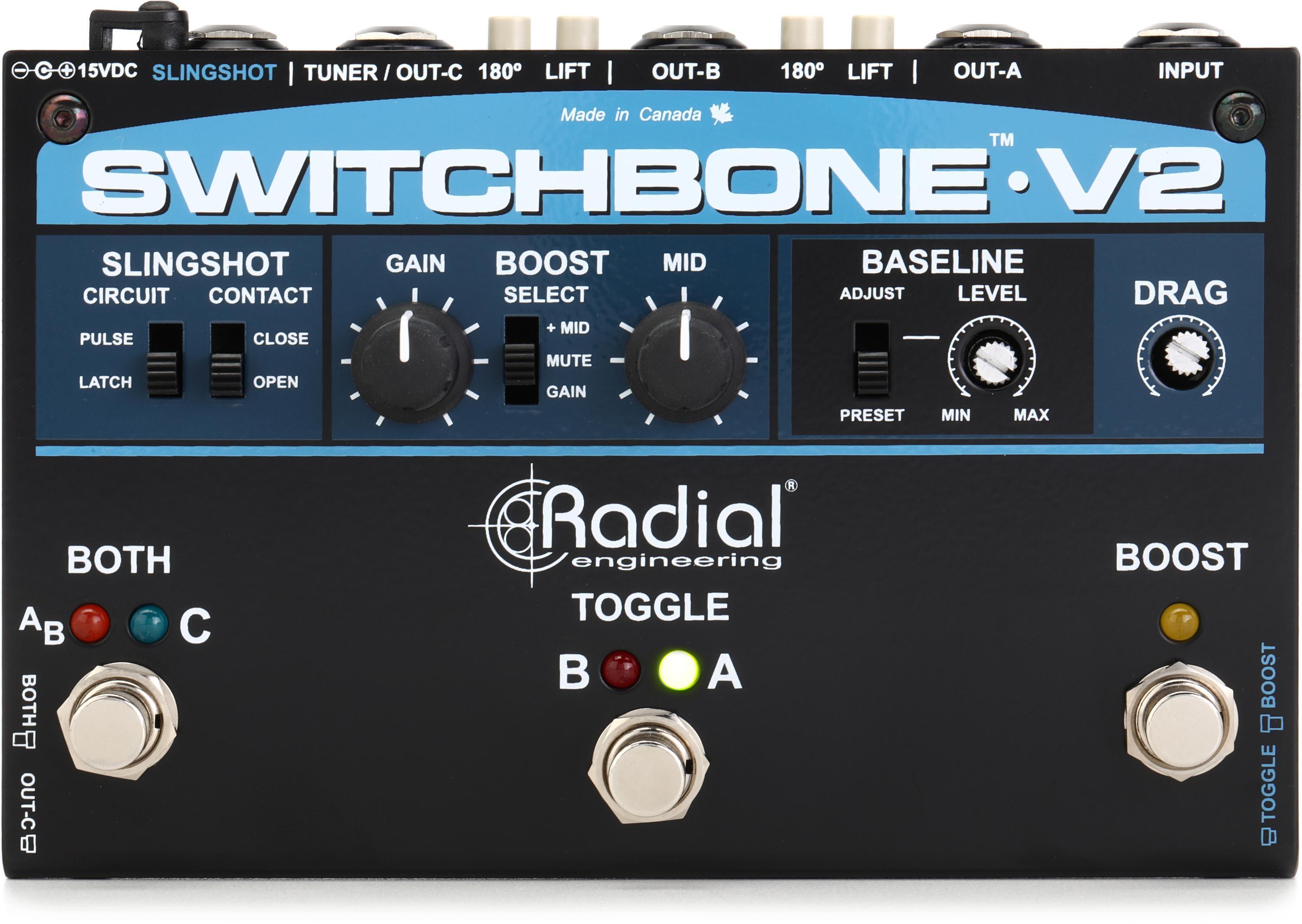 Radial Switchbone V2 ABY/C Amp Selector and Boost Pedal | Sweetwater