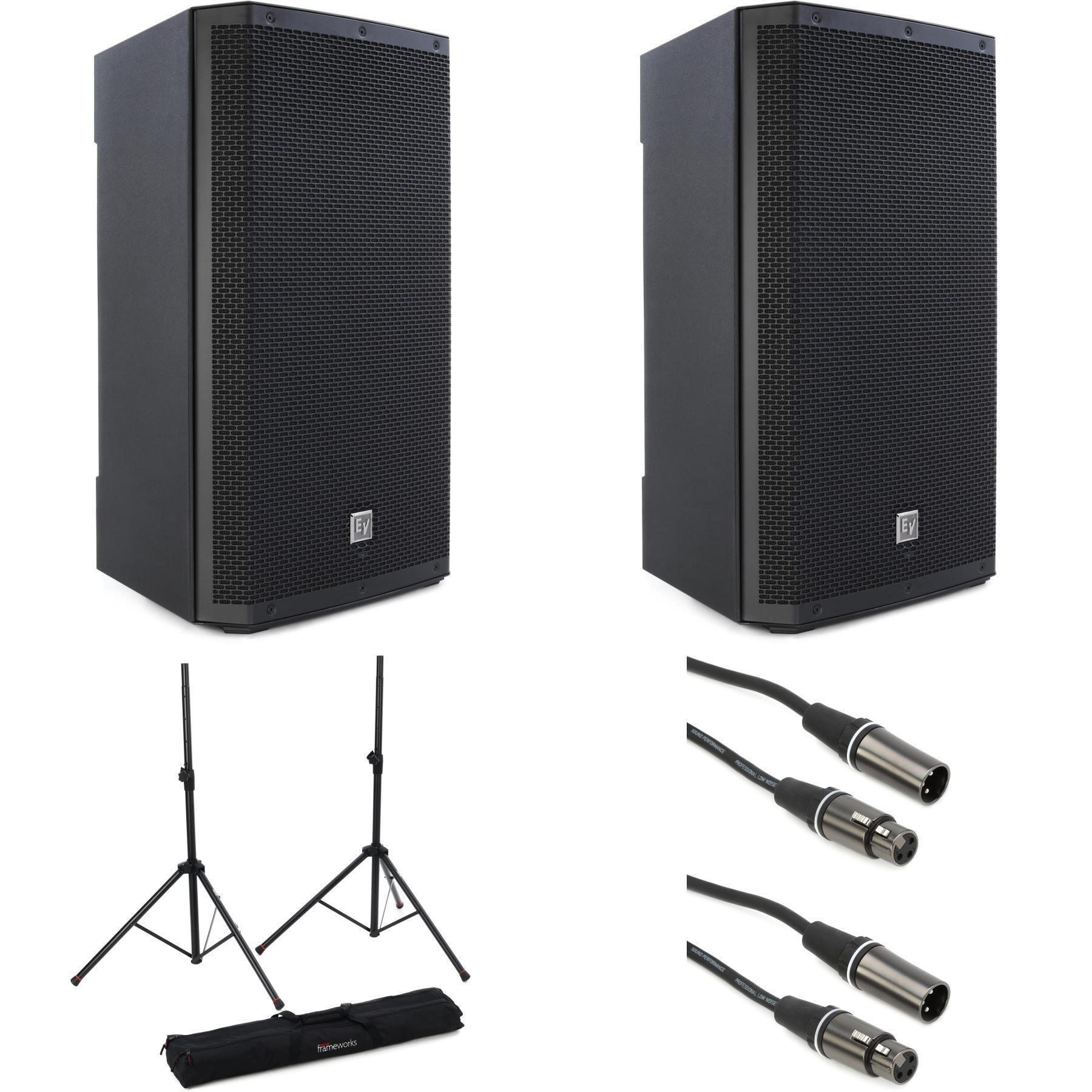 Electro-Voice ZLX-15P-G2 1000W 15-inch Powered Speakers with Stands and ...