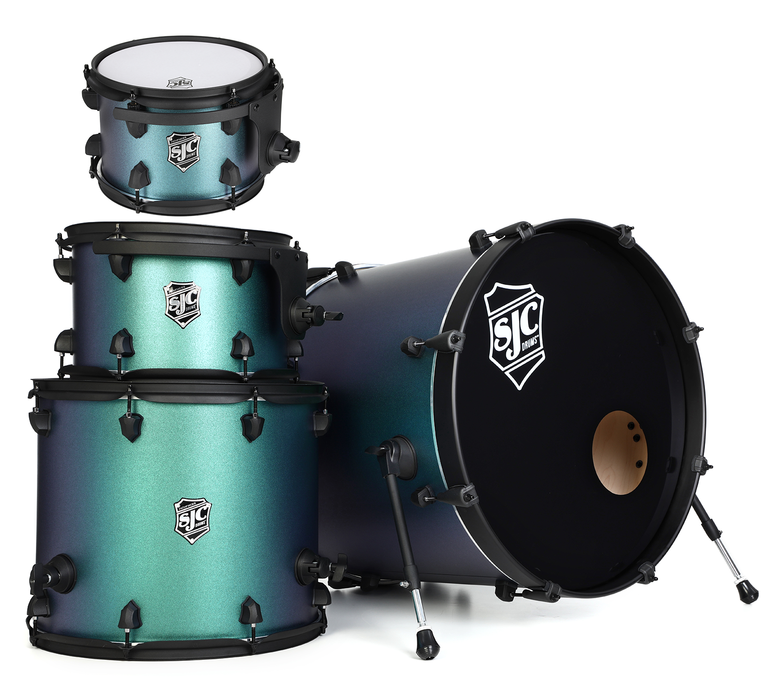 SJC Custom Drums Pathfinder Series 4-piece Shell Pack (Dual Rack Tom ...
