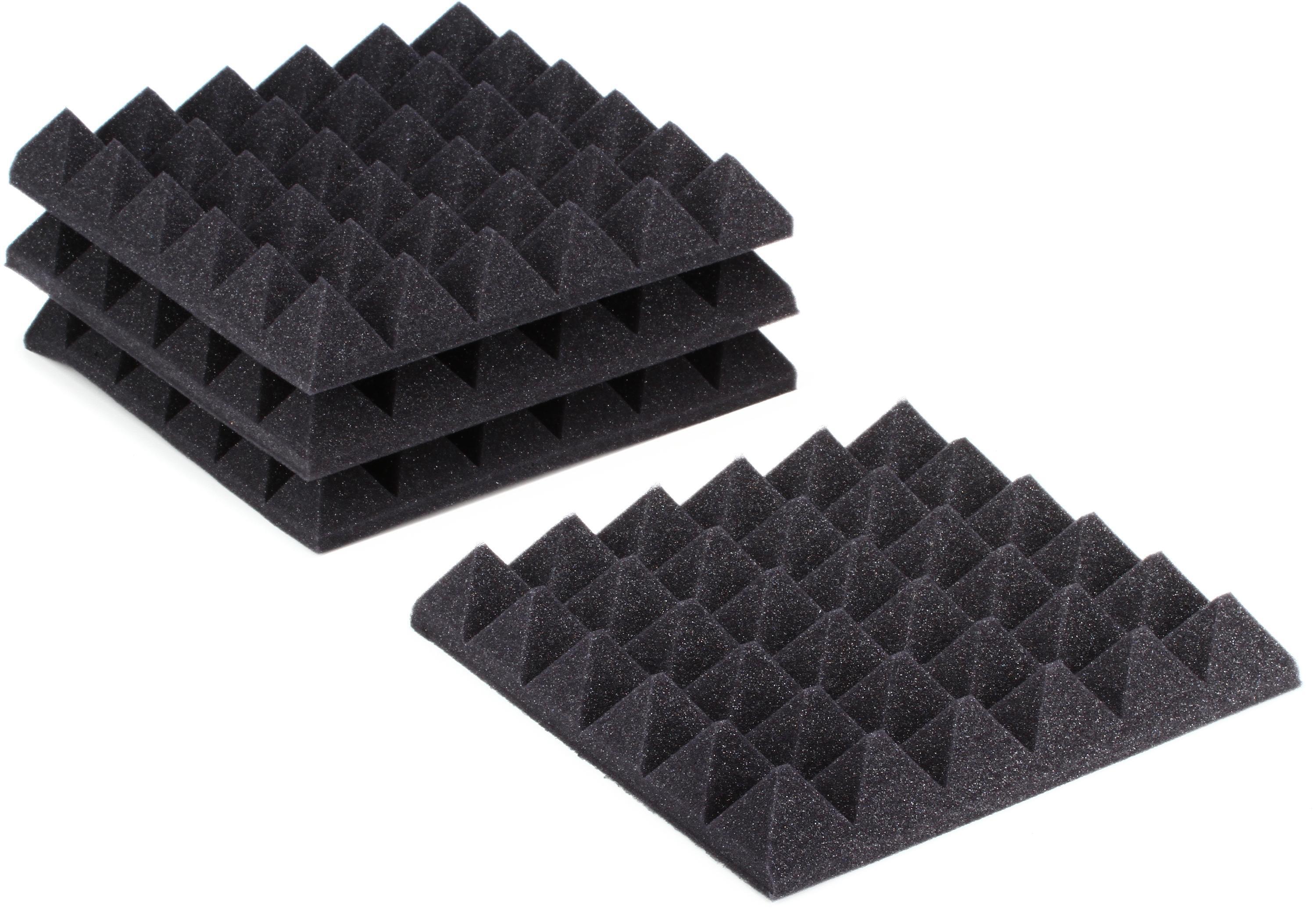 Gator Acoustic Pyramid Panels - 1x1 foot 4-pack - Charcoal | Sweetwater